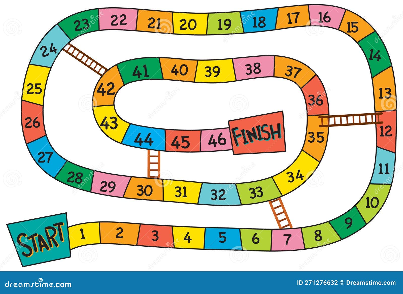 Simple Board Game Template for Children Stock Vector - Illustration of ...