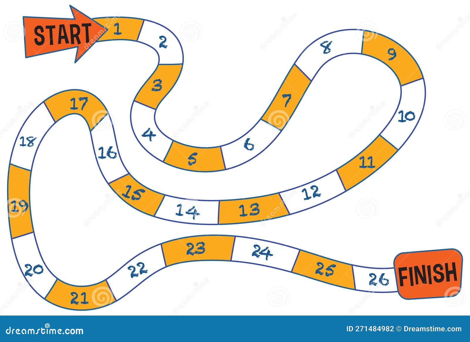 Simple Board Game Template for Children Stock Vector - Illustration of ...