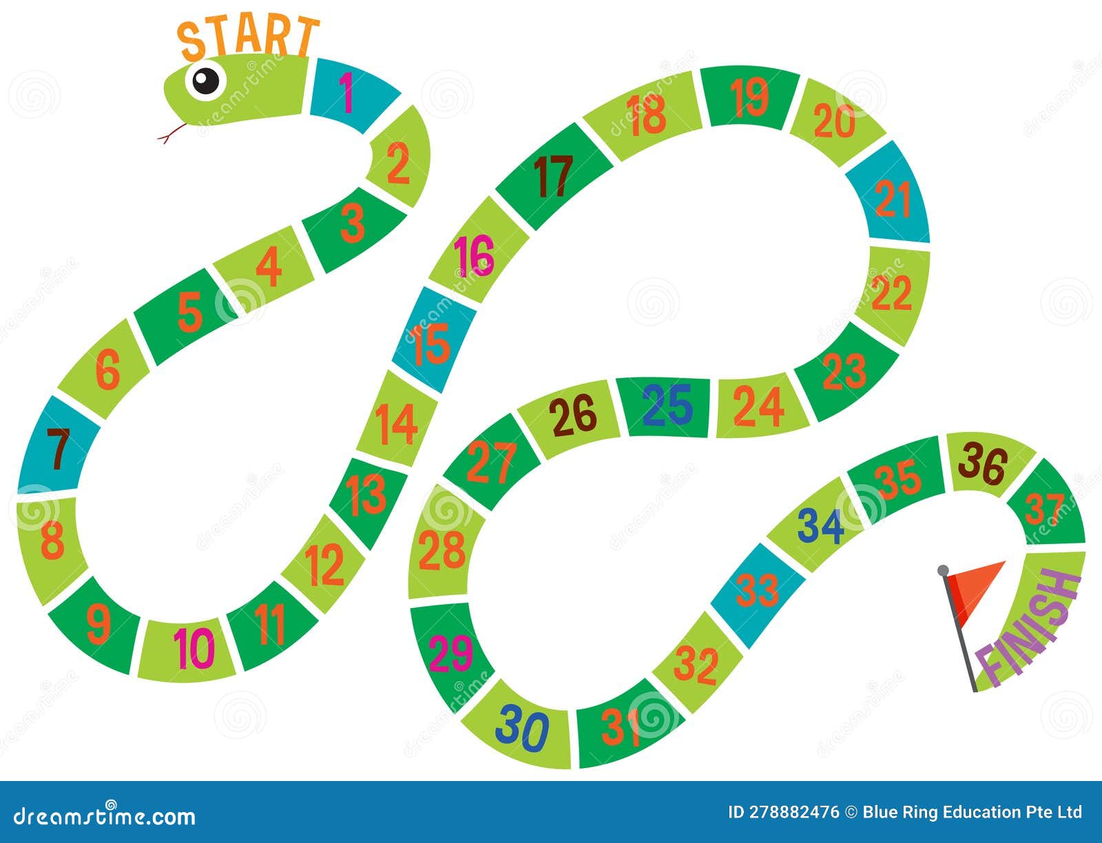 Simple Board Game Template for Children Stock Vector - Illustration of ...