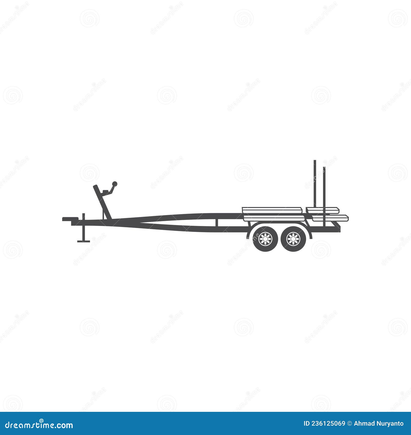 Simple boat trailer icon stock vector. Illustration of trailer - 236125069