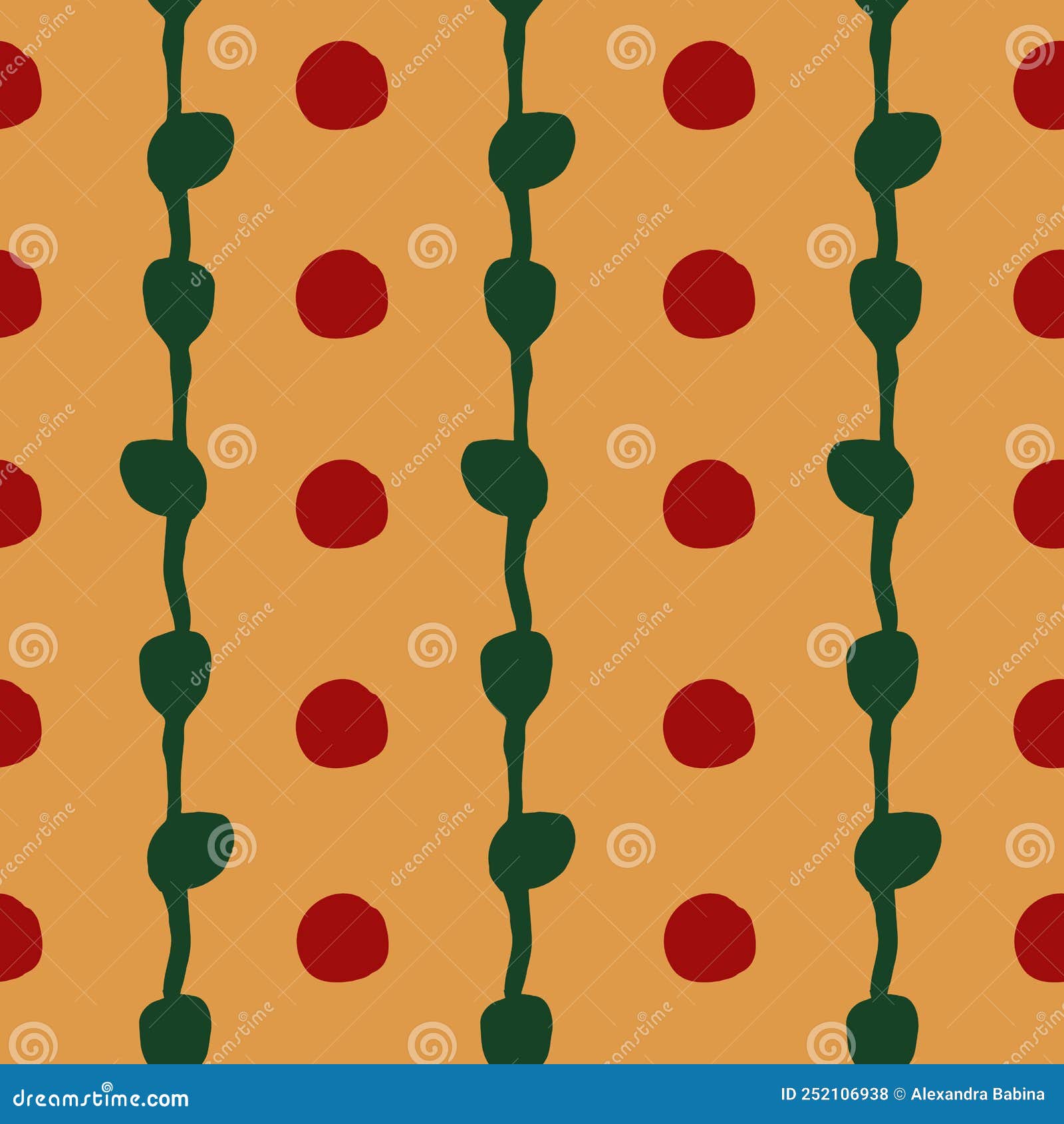 Simple Boho Style Seamless Pattern with Red Dots. Stock Vector ...