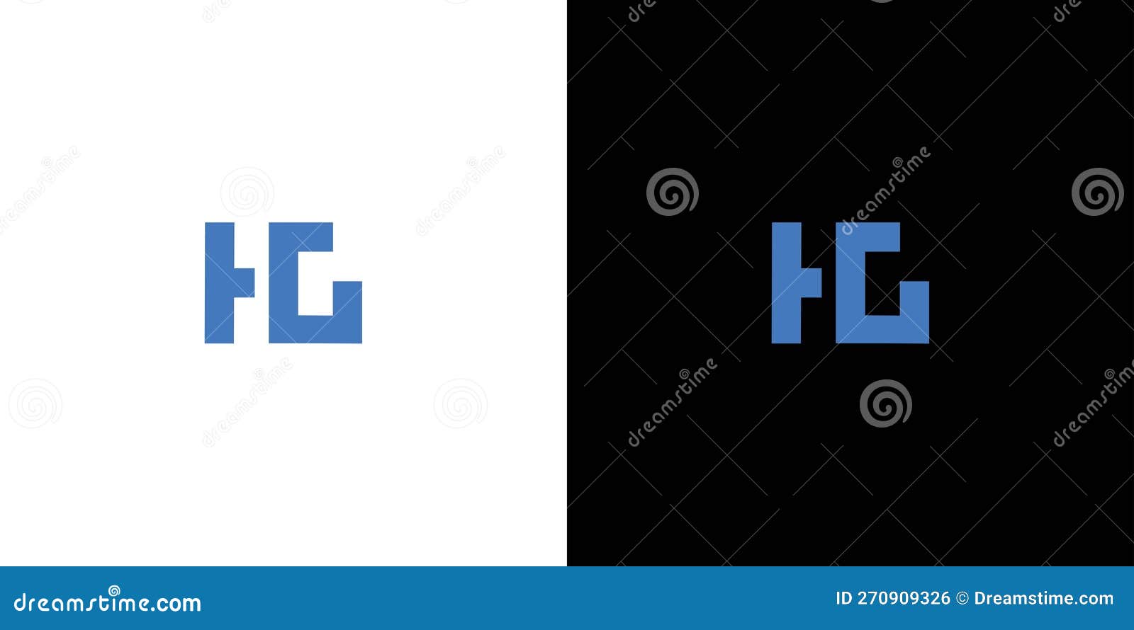 Simple and Bold HG Letter Initials Logo Design Stock Vector ...