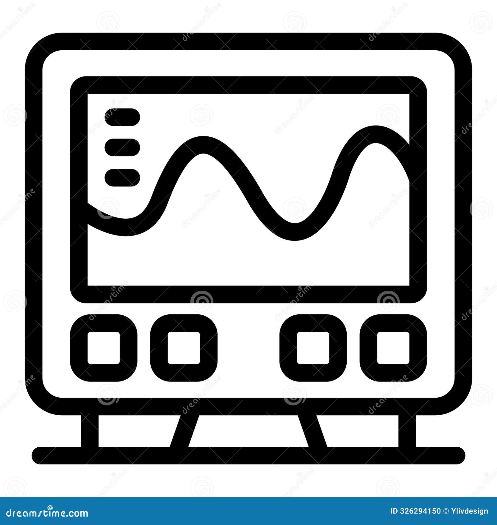 Electronic Device Displaying Sinusoidal Waveform With Buttons And Stand ...