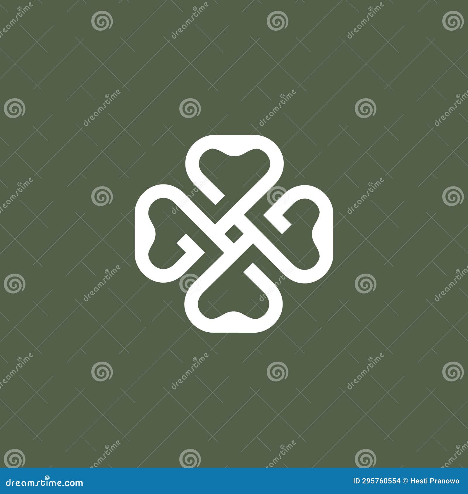 Simple Bold Line Clover Logo Design Template Stock Vector ...