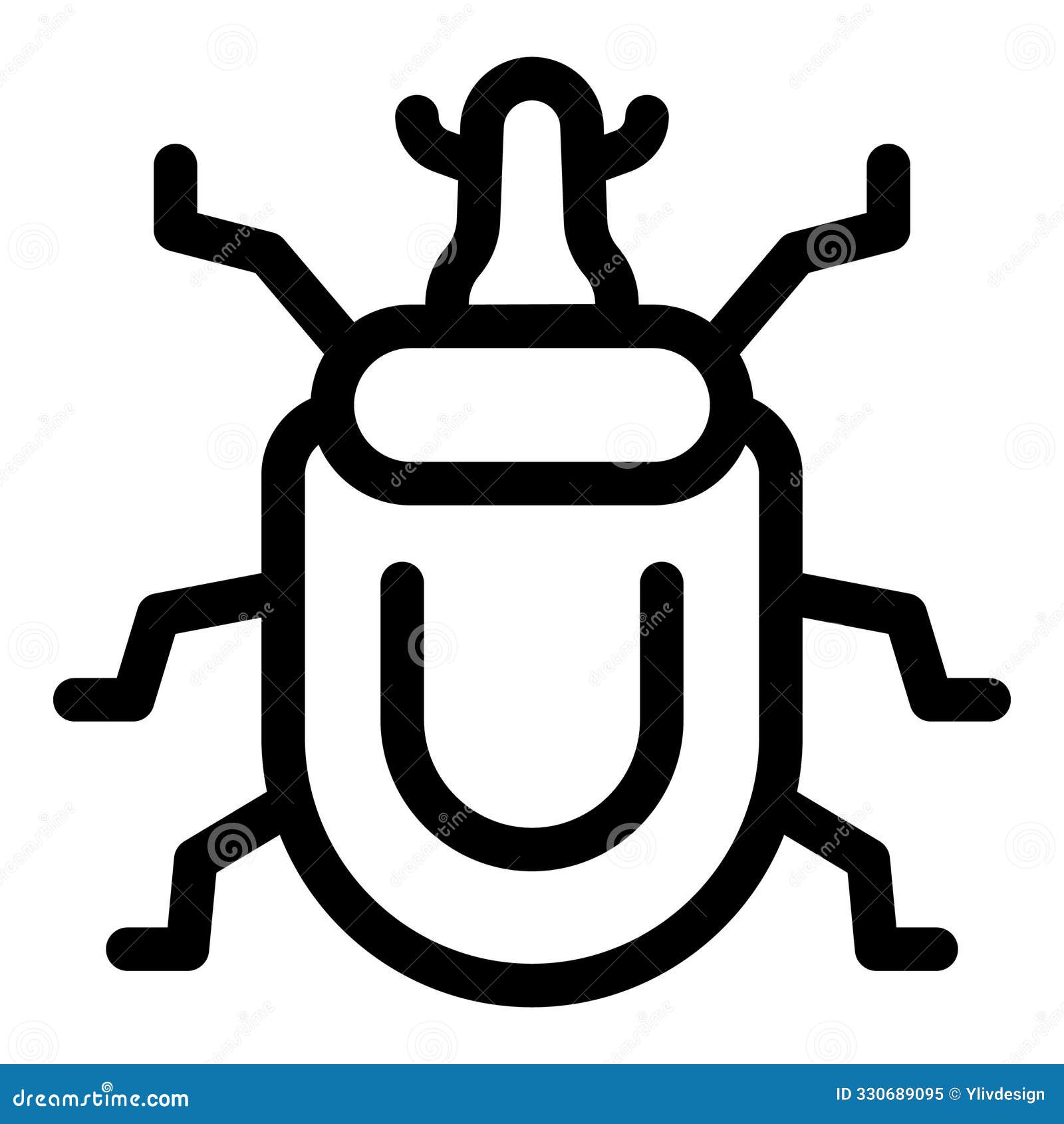Big Bug Icon Representing Computer Virus Entering System Stock ...