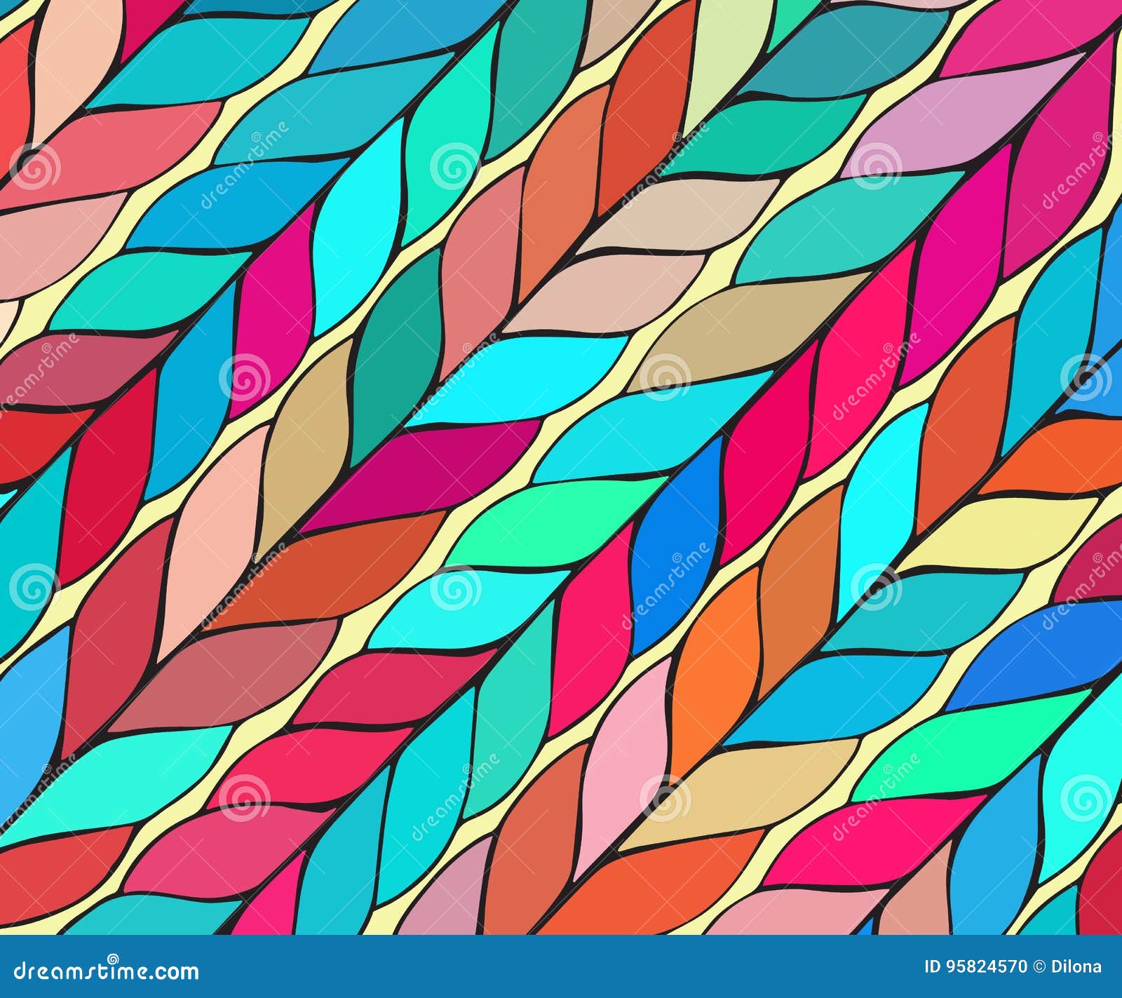 Simple Bold Vector Pattern with Wide Brushstrokes in Different Colors ...