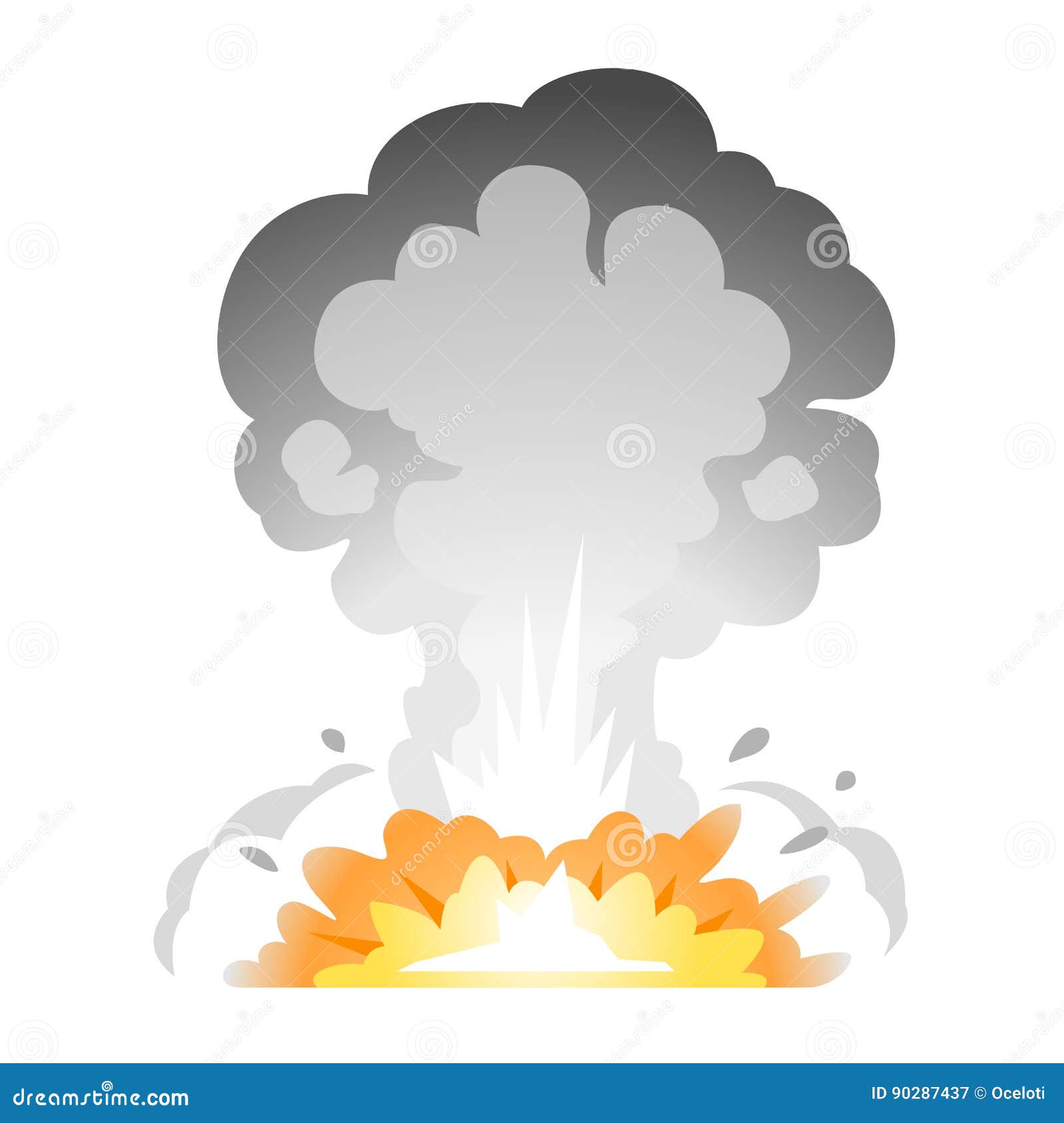 Simple Bomb Explosion stock vector. Illustration of clouds - 90287437
