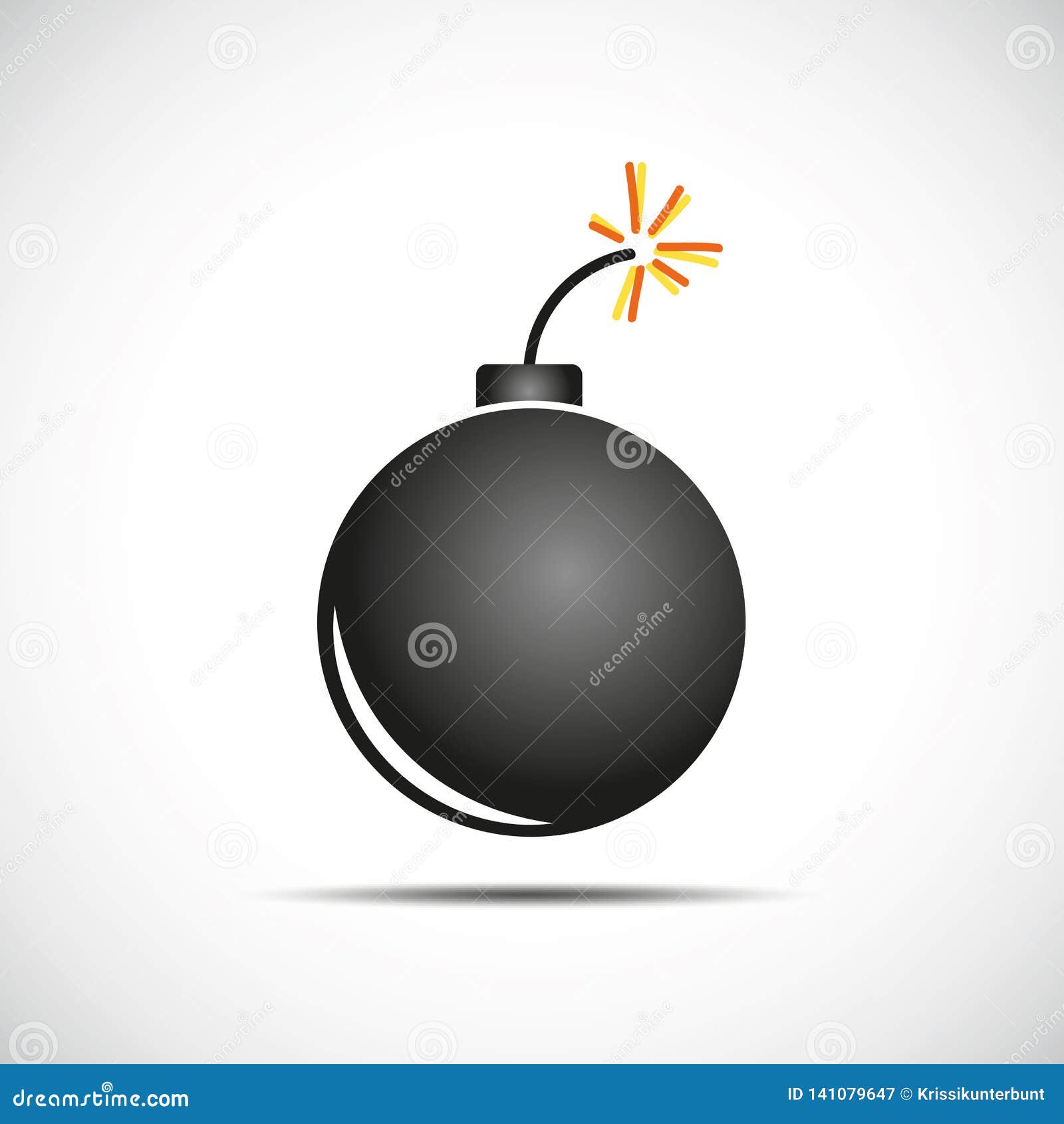 Simple bomb icon stock vector. Illustration of black - 141079647