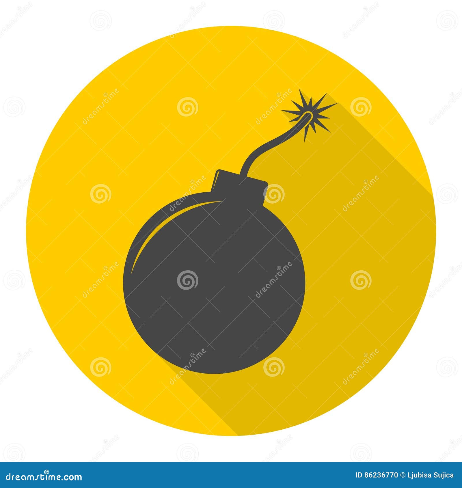Simple Bomb Icons Set with Long Shadow Stock Vector - Illustration of ...