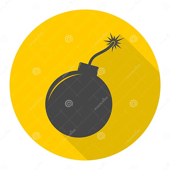 Simple Bomb Icons Set with Long Shadow Stock Vector - Illustration of ...