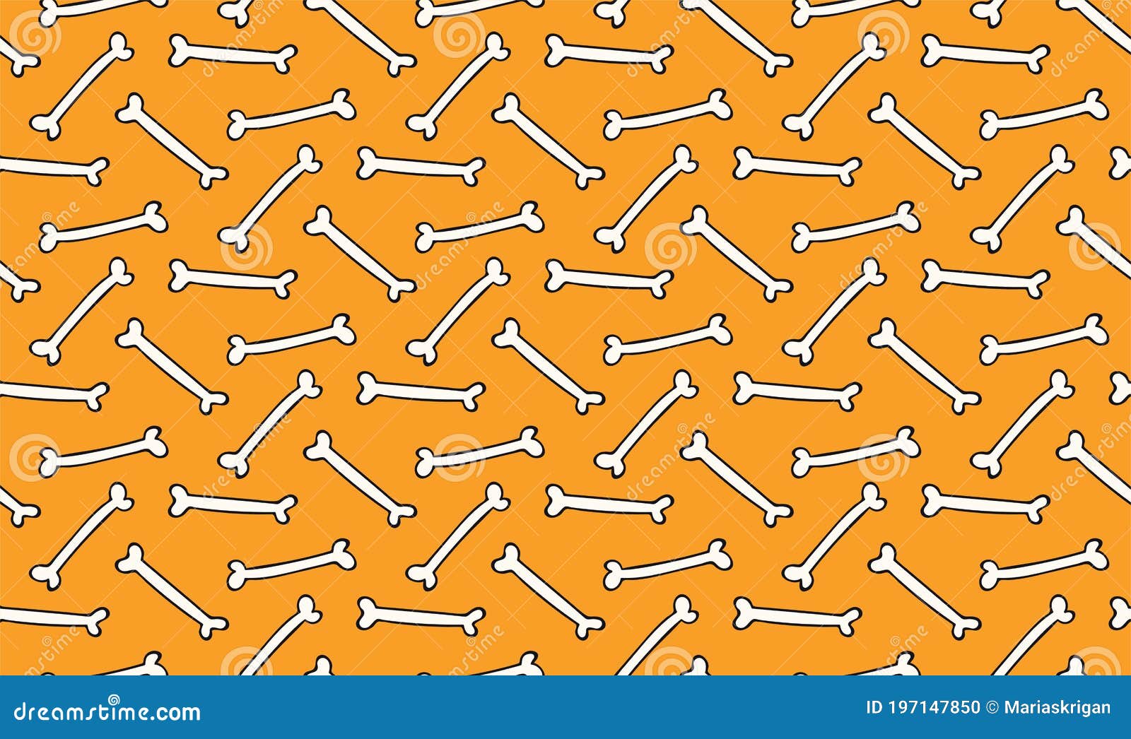Simple Bone Doodle Seamless Pattern Stock Vector - Illustration of ...