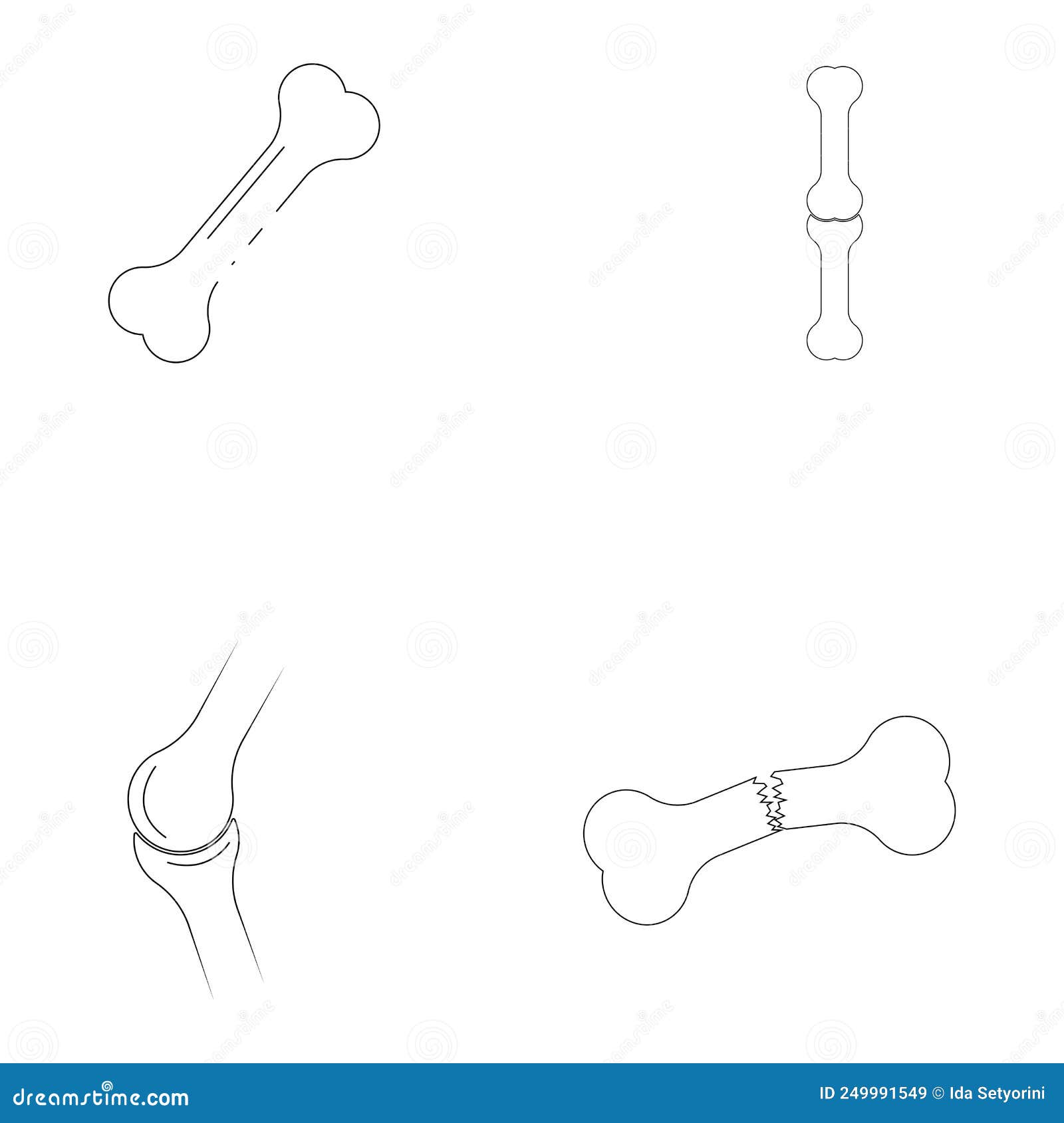 Simple Bone Icon Vector Template Stock Illustration - Illustration of ...