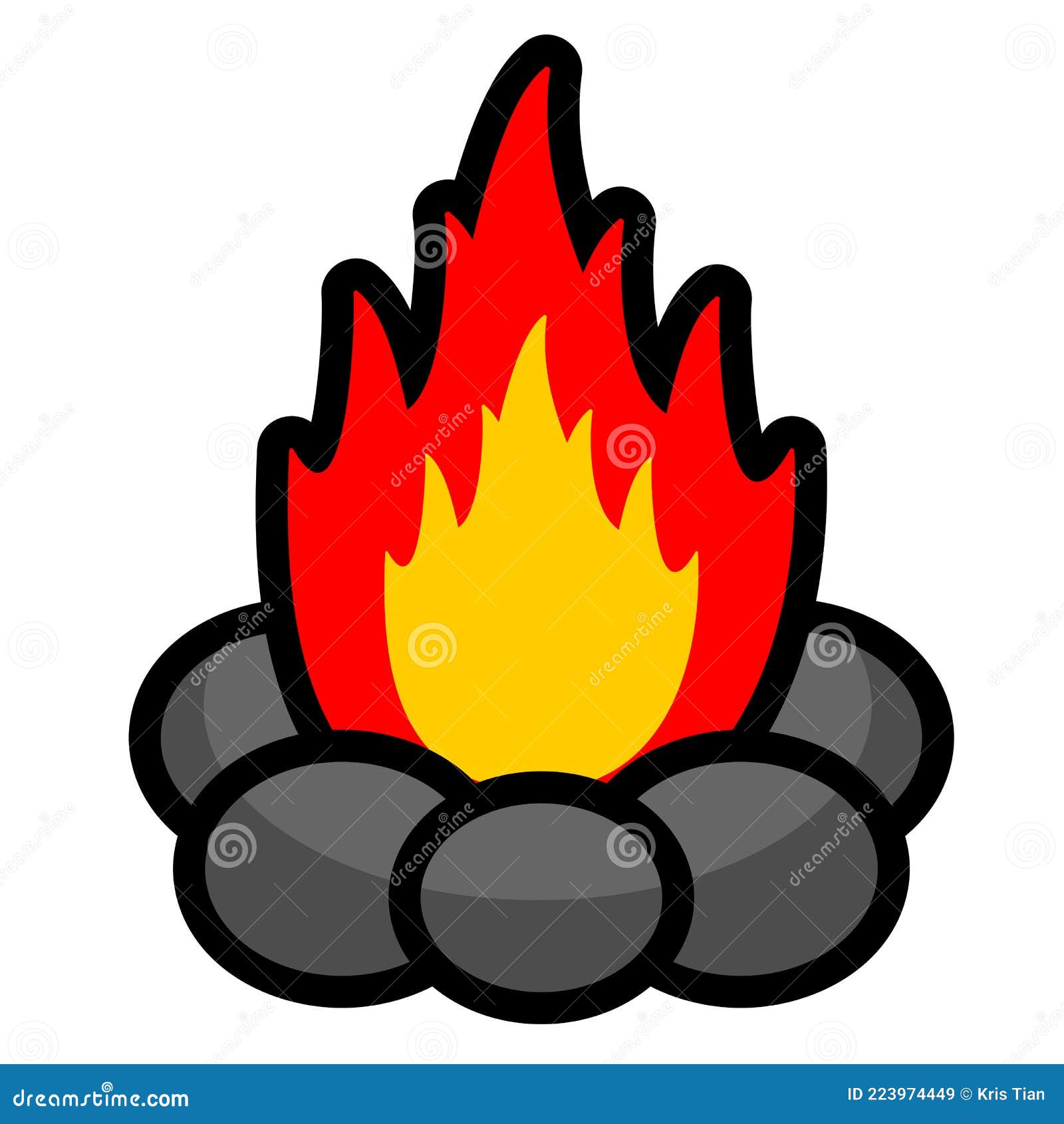 Simple Bonfire Icon Burning Logs, Vector Campfire Balefire, Smudge ...