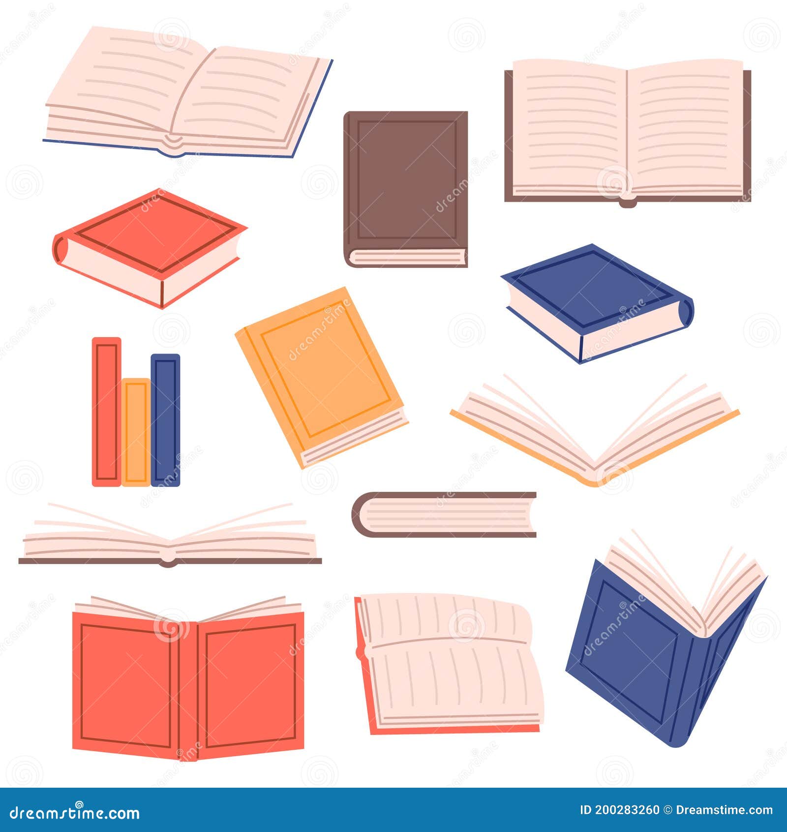 Simple book set background stock illustration. Illustration of library ...