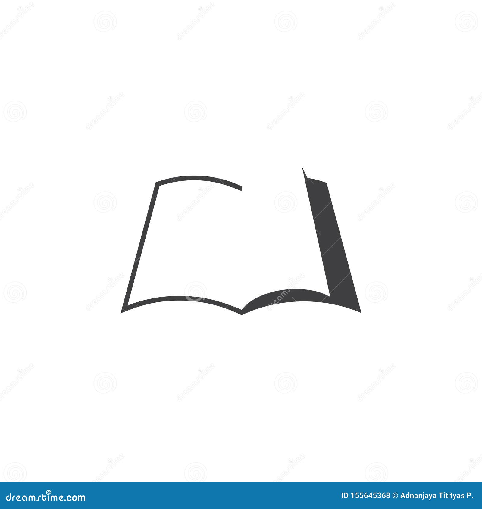 Simple Book Silhouette Shadow Design Logo Stock Vector - Illustration ...