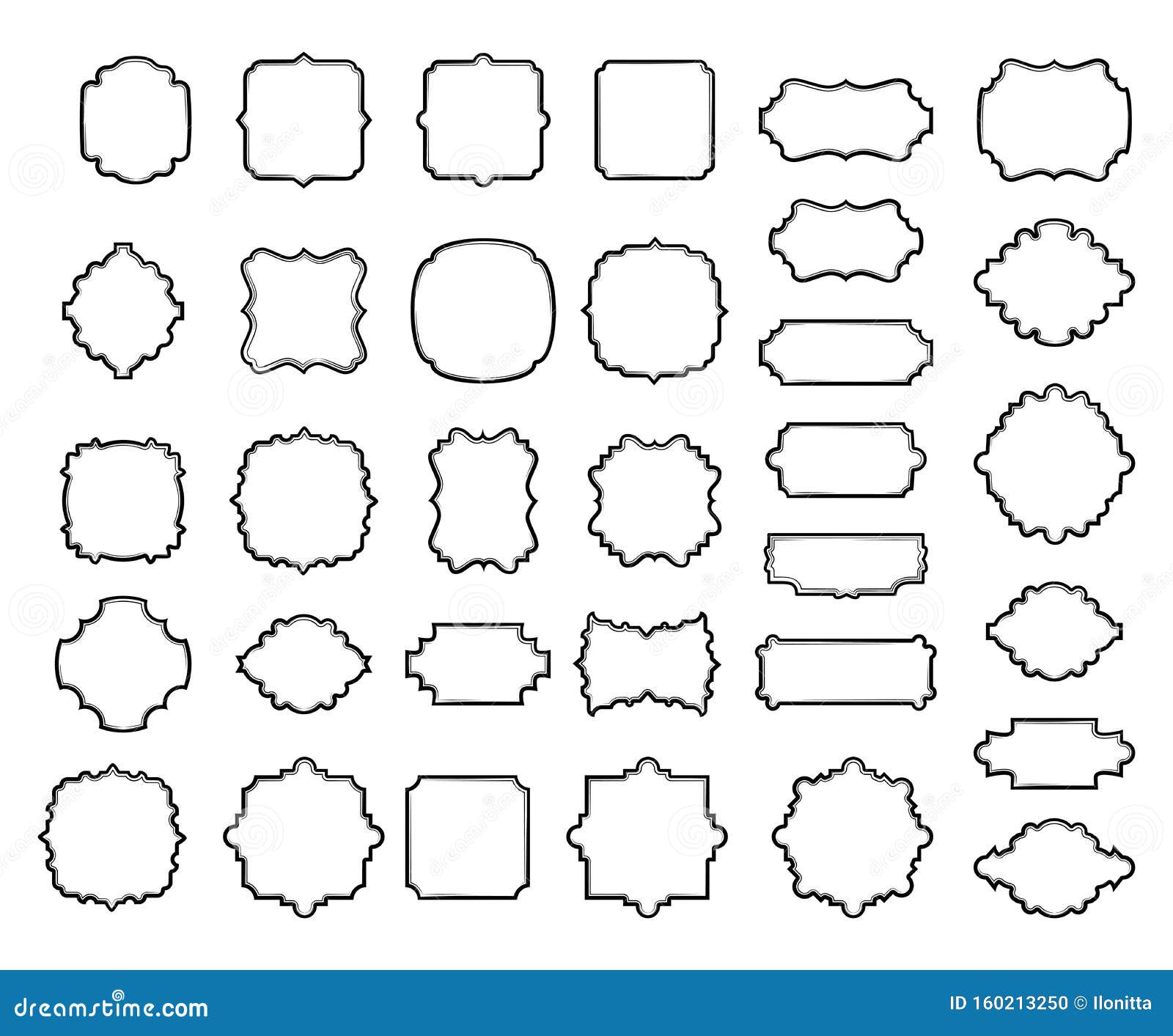 Simple Borders Vector Templates Set Stock Vector - Illustration of ...