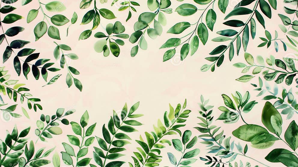 Simple Botanical Layout Featuring Greenery in Pattern Stock ...