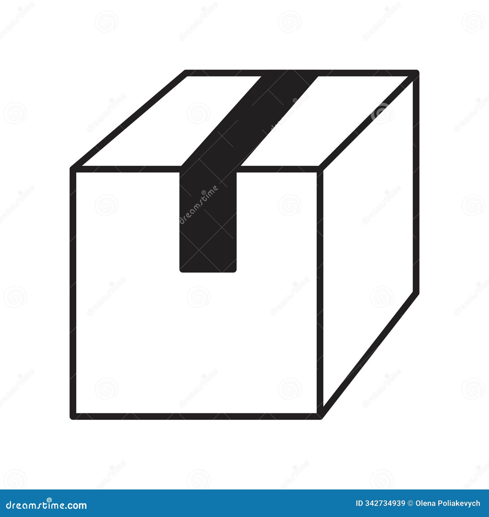 Simple Box Icon. Closed Package Vector. Shipping Symbol. Cardboard ...