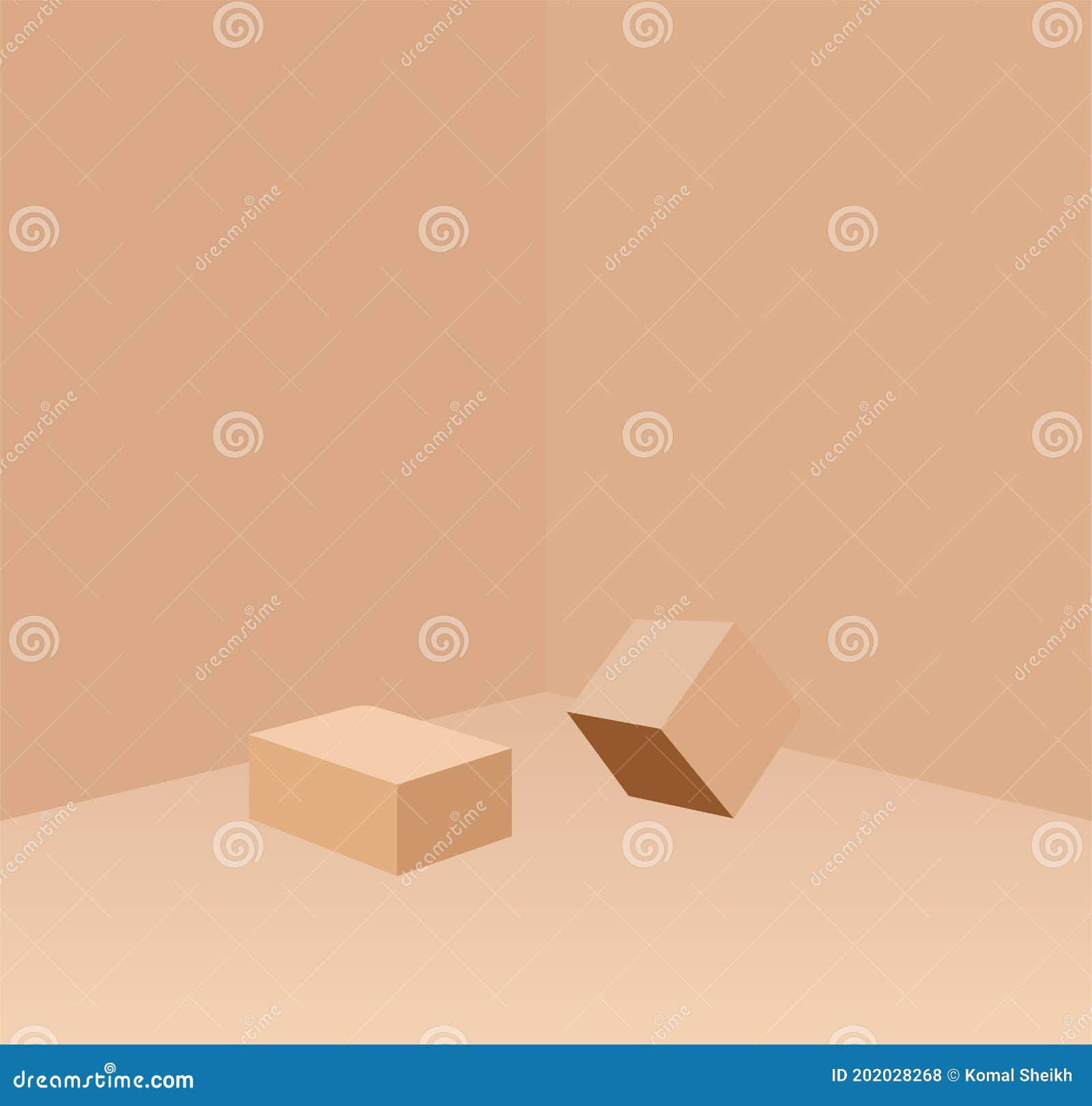 Simple Box Place in the Room Abstract Background Mockup Design ...