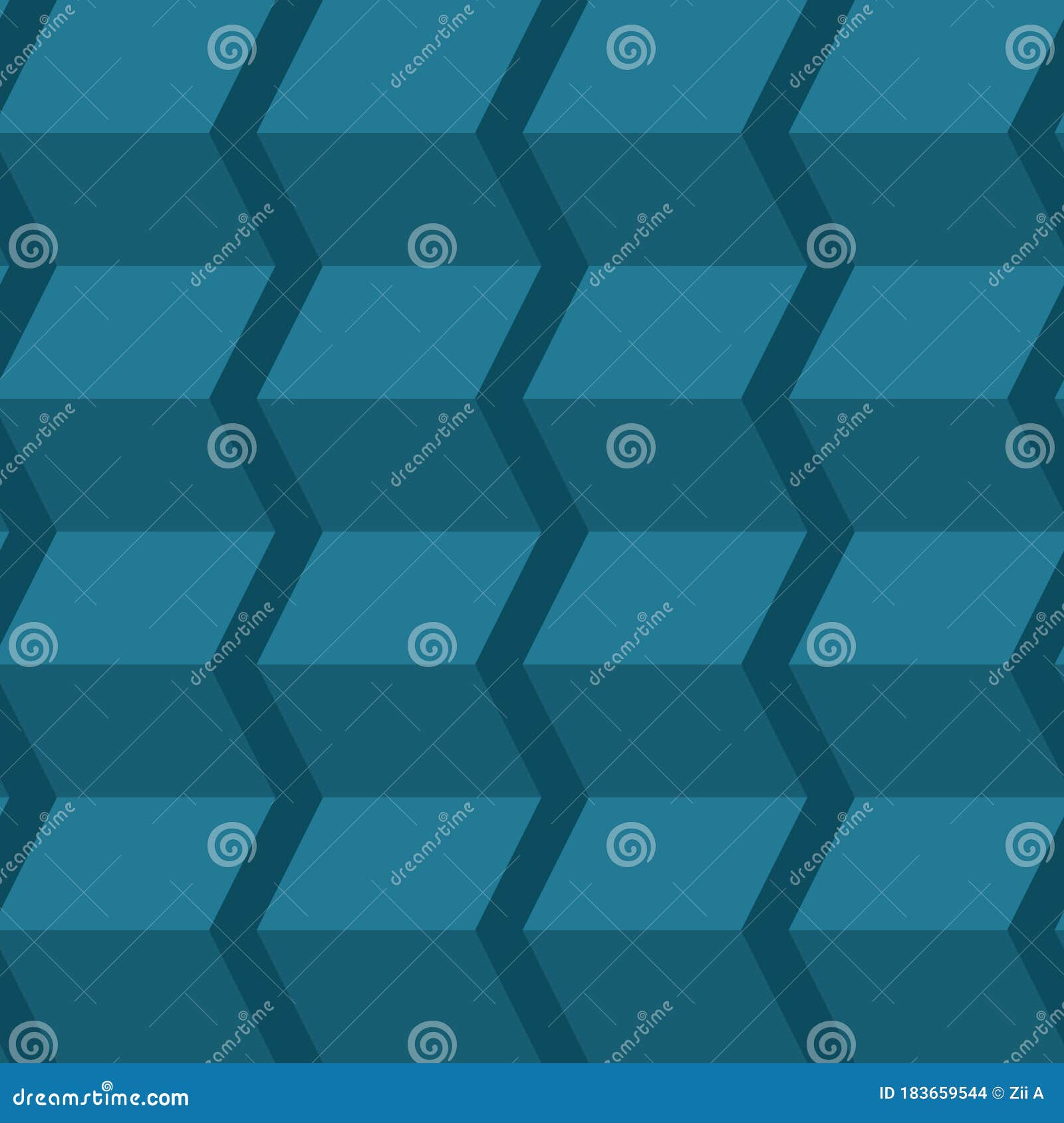 Simple Box Shadow Illusion Blue Monochrome Seamless Pattern Background ...