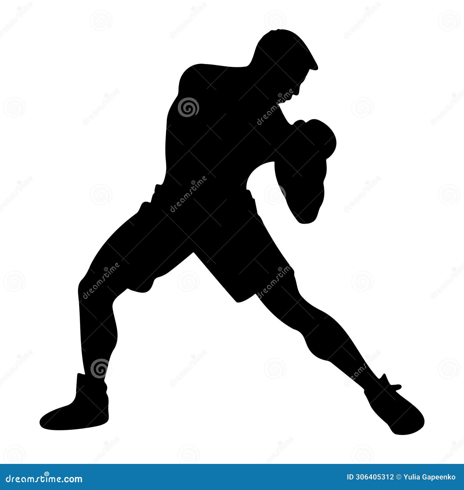 Simple Boxer Logo. Vector Illustration Stock Vector - Illustration of ...