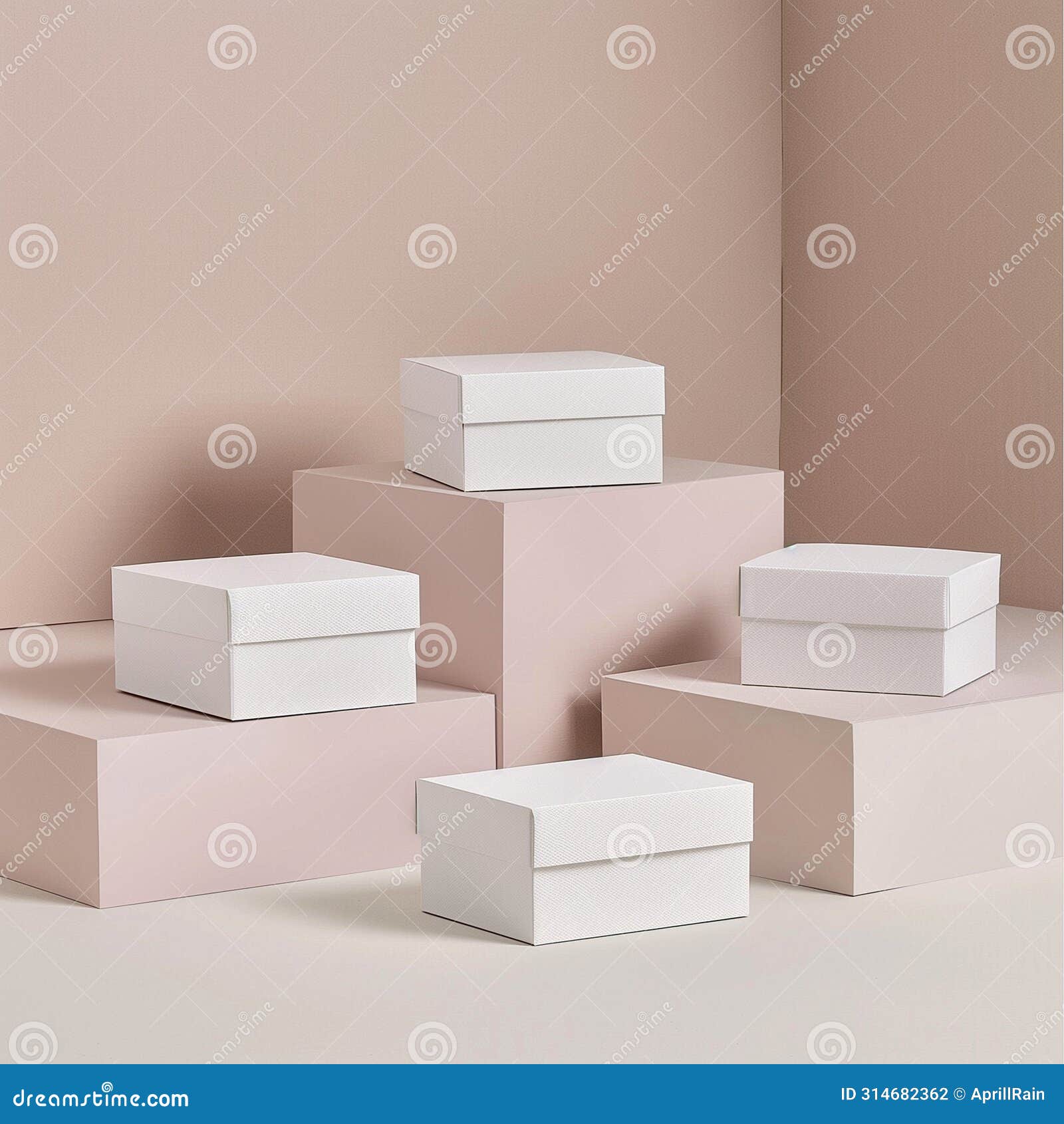 Simple Boxes on a Neutral Background. Shopping, Sales Stock Photo ...