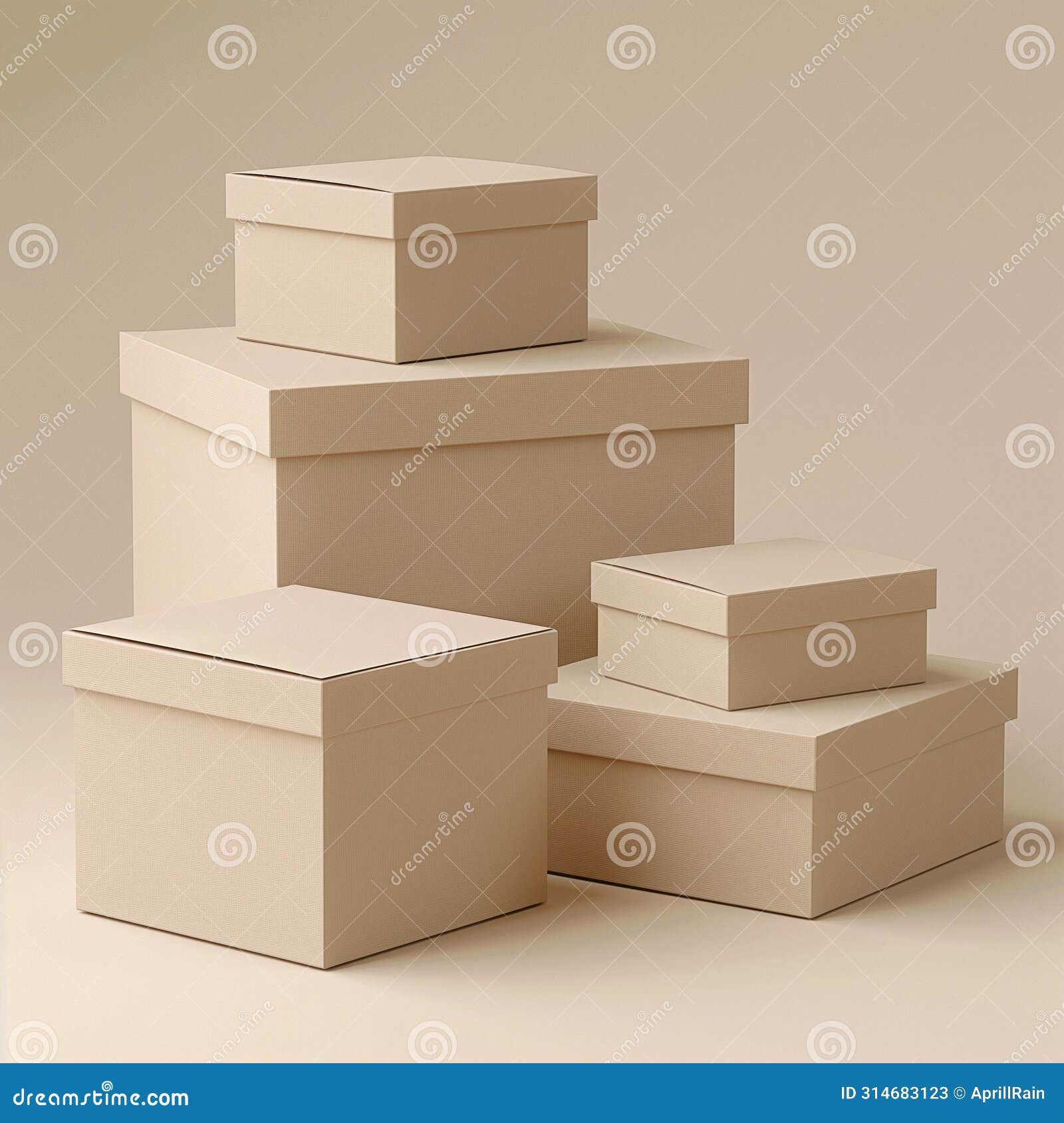 Simple Boxes on a Neutral Background. Shopping, Sales Stock Image ...