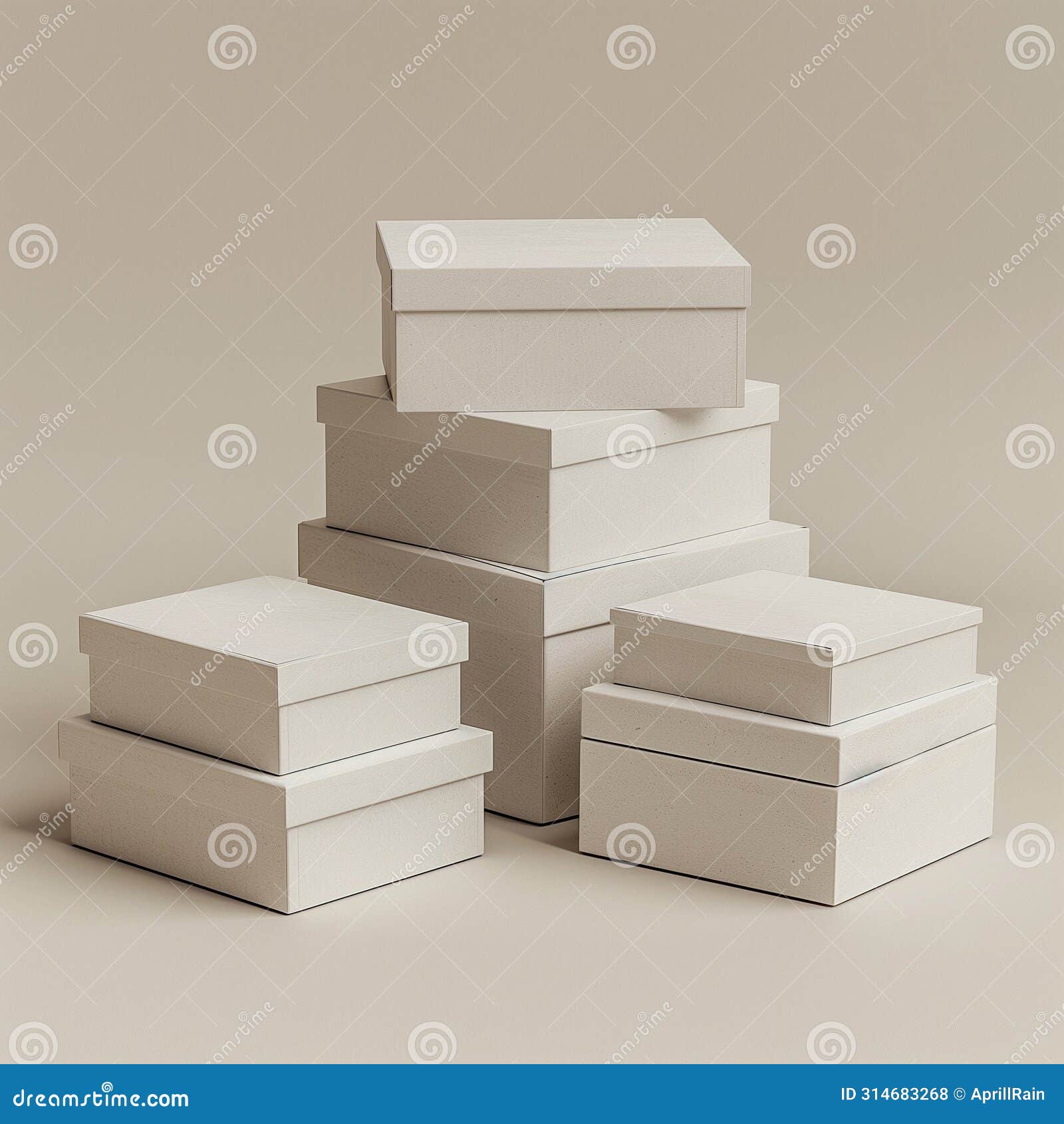 Simple Boxes on a Neutral Background. Shopping, Sales Stock Photo ...