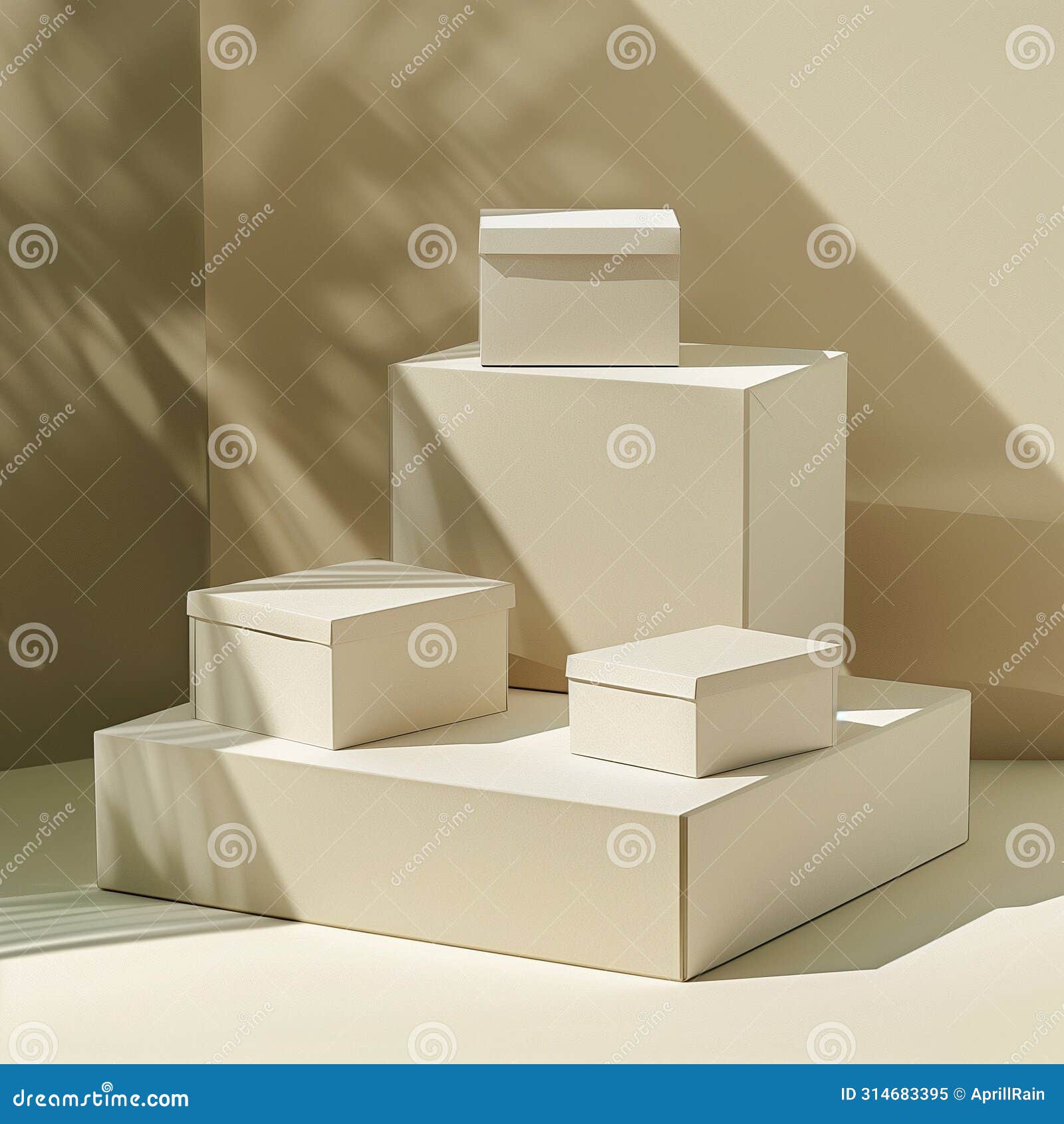 Simple Boxes on a Neutral Background. Shopping, Sales Stock Image ...