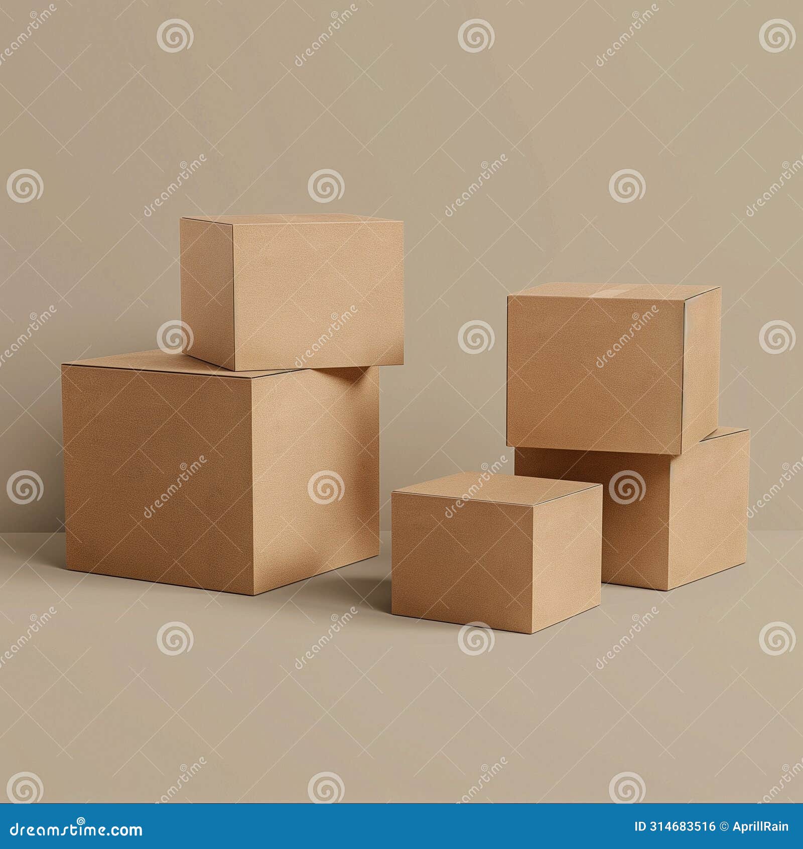 Simple Boxes on a Neutral Background. Shopping, Sales Stock Photo ...