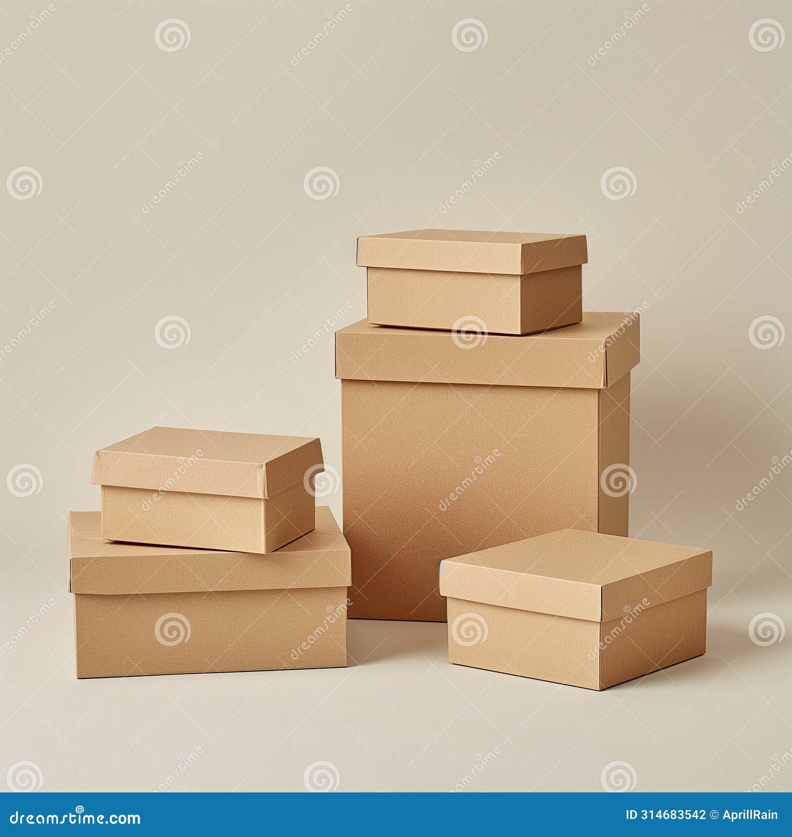 Simple Boxes on a Neutral Background. Shopping, Sales Stock Photo ...
