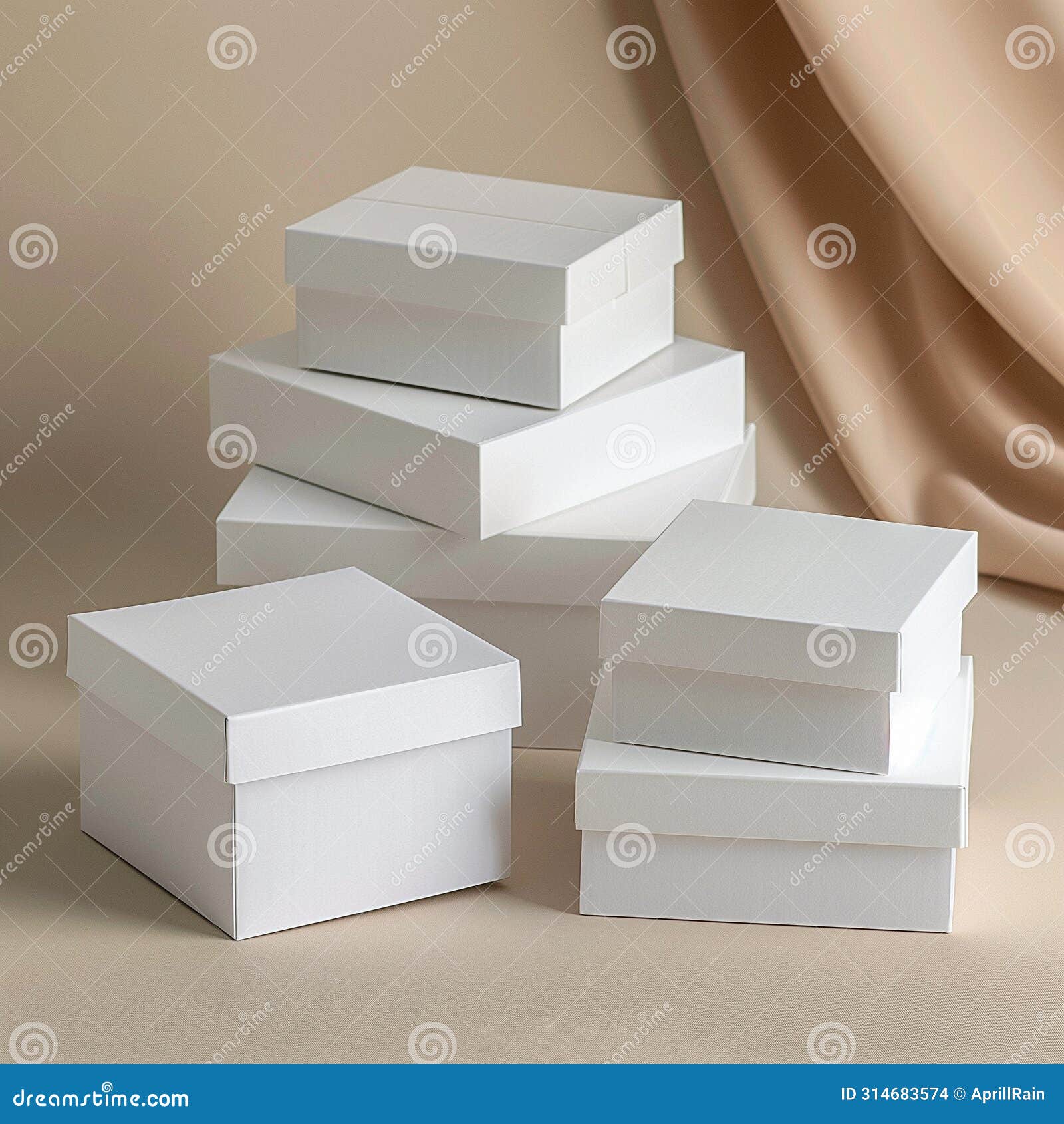 Simple Boxes on a Neutral Background. Shopping, Sales Stock Photo ...
