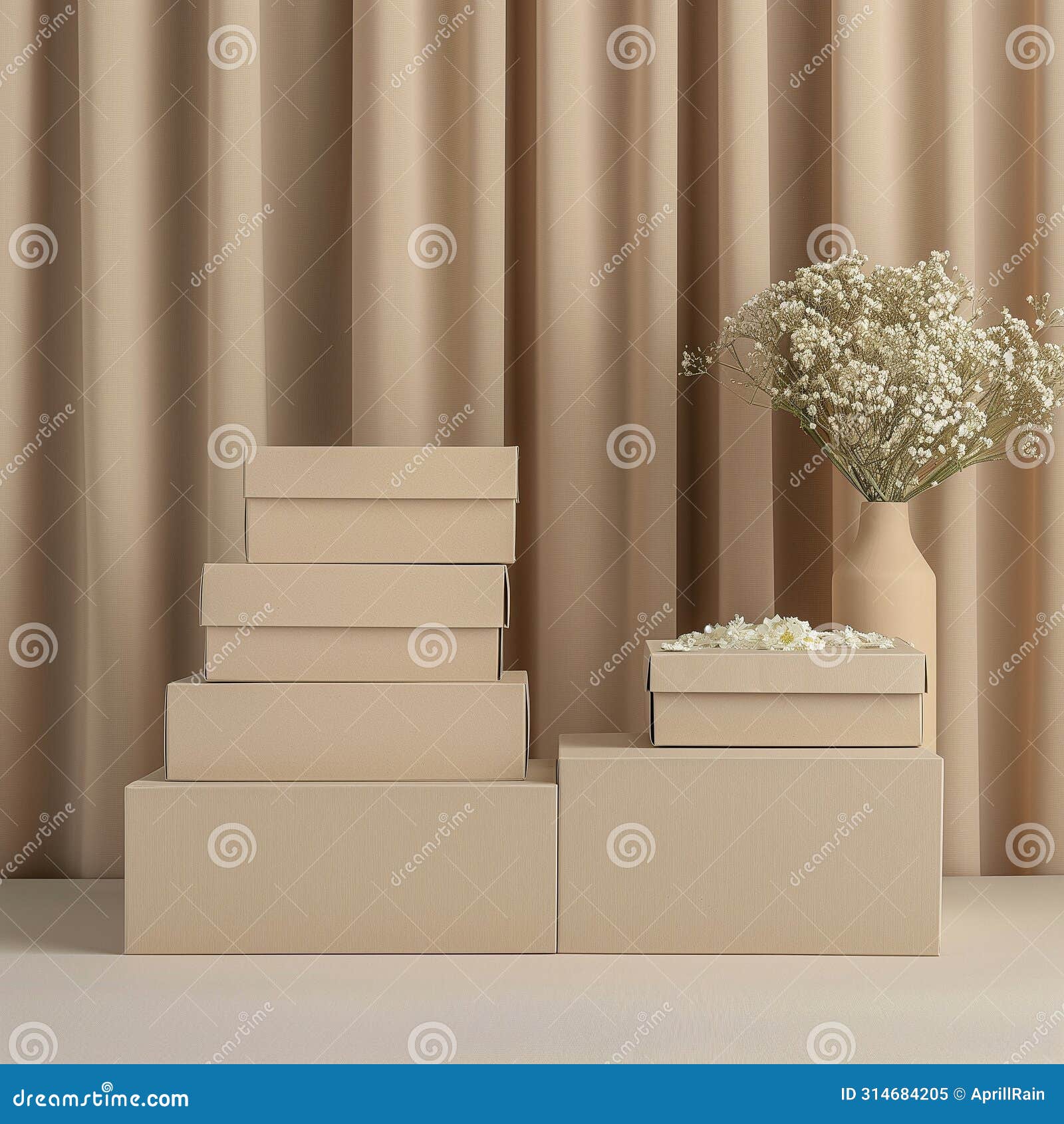 Simple Boxes on a Neutral Background. Shopping, Sales Stock Image ...