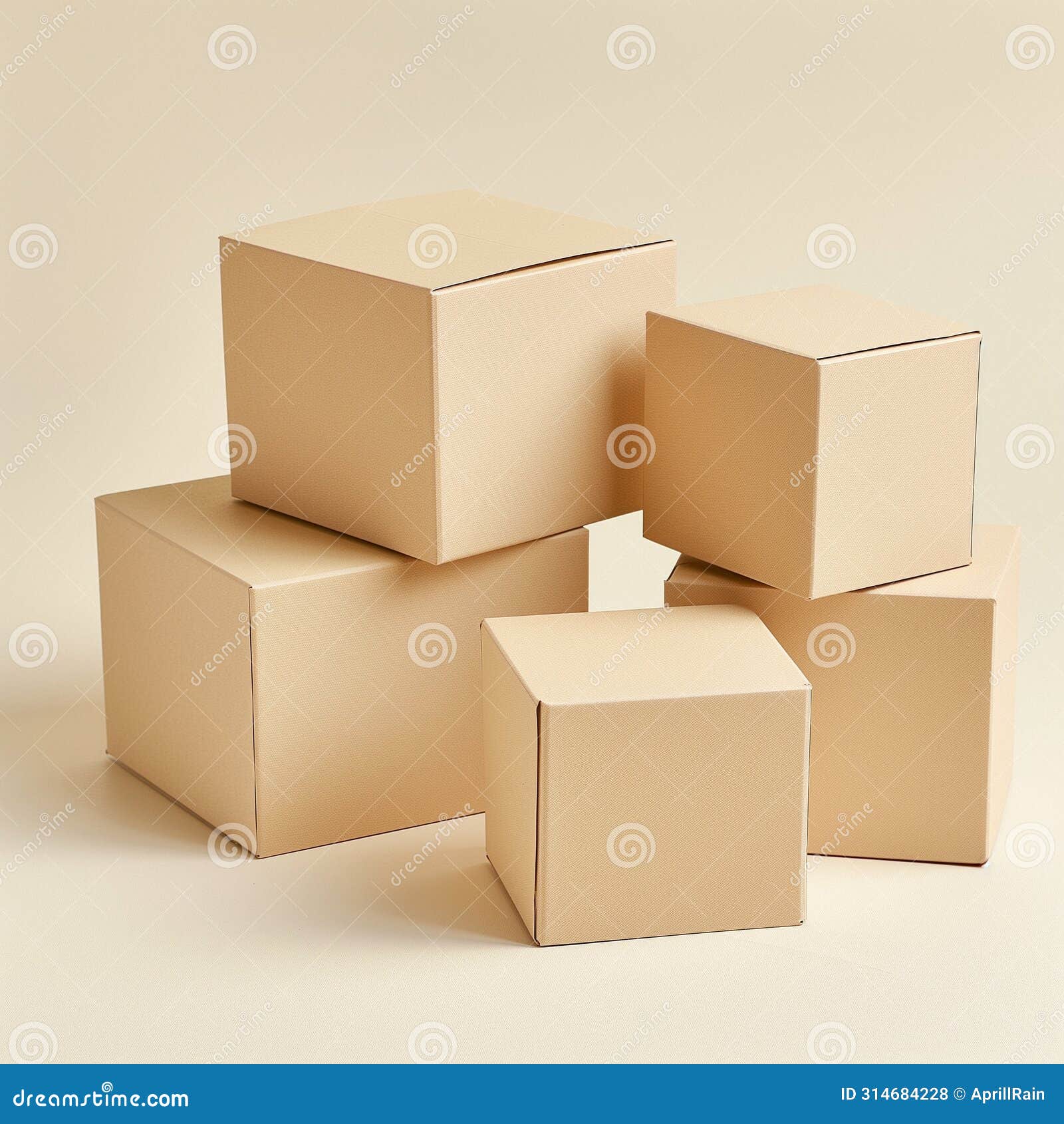 Simple Boxes on a Neutral Background. Shopping, Sales Stock Photo ...