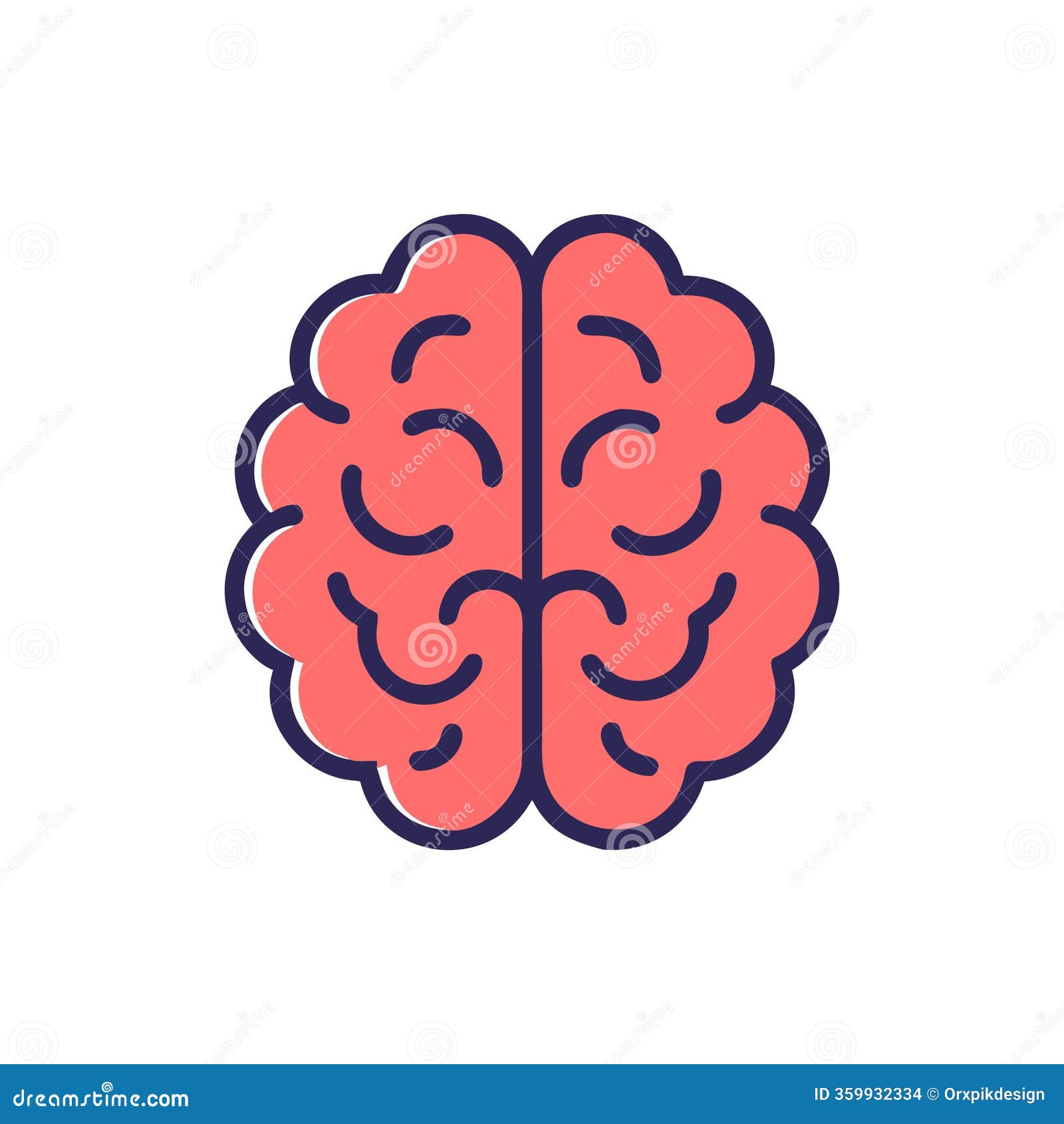 Simple Brain Icon for Educational Use Stock Illustration - Illustration ...