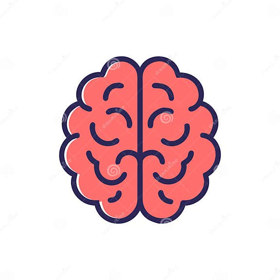 Simple Brain Icon for Educational Use Stock Illustration - Illustration of technology, simple ...