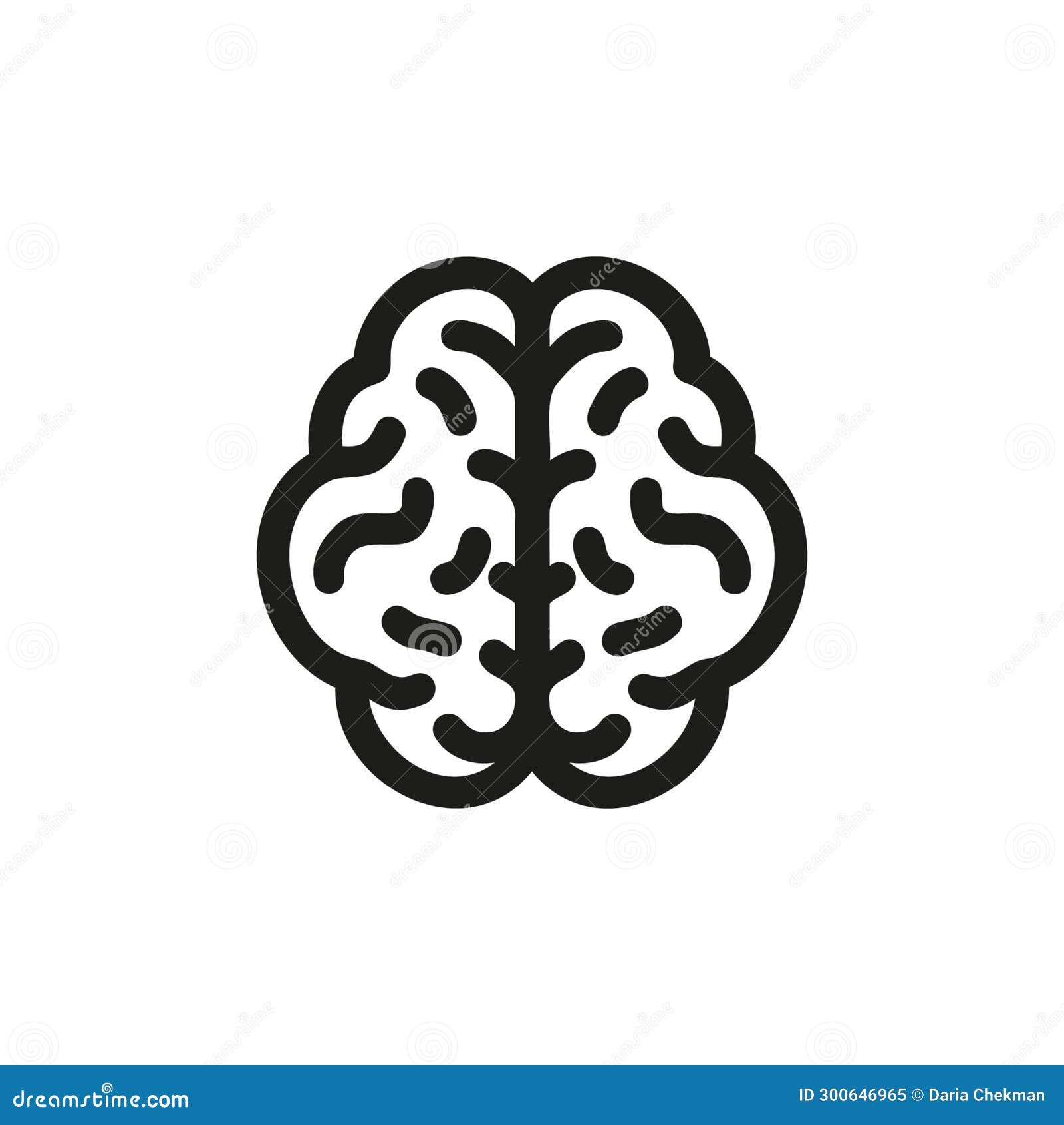Simple brain icon isolated stock illustration. Illustration of head ...