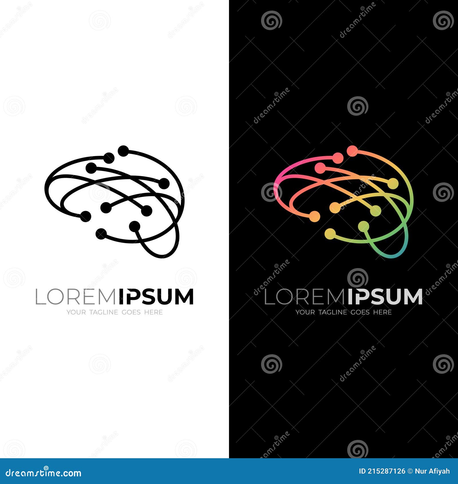 Simple Brain Logo with Line Design Technology, Smart Logo Stock Vector ...