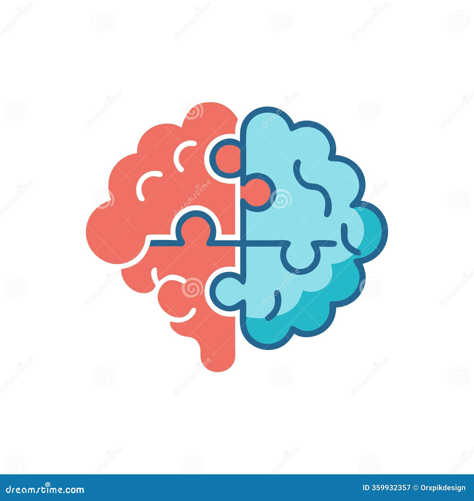 Simple Brain Puzzle Icon for Educational Use Stock Illustration ...