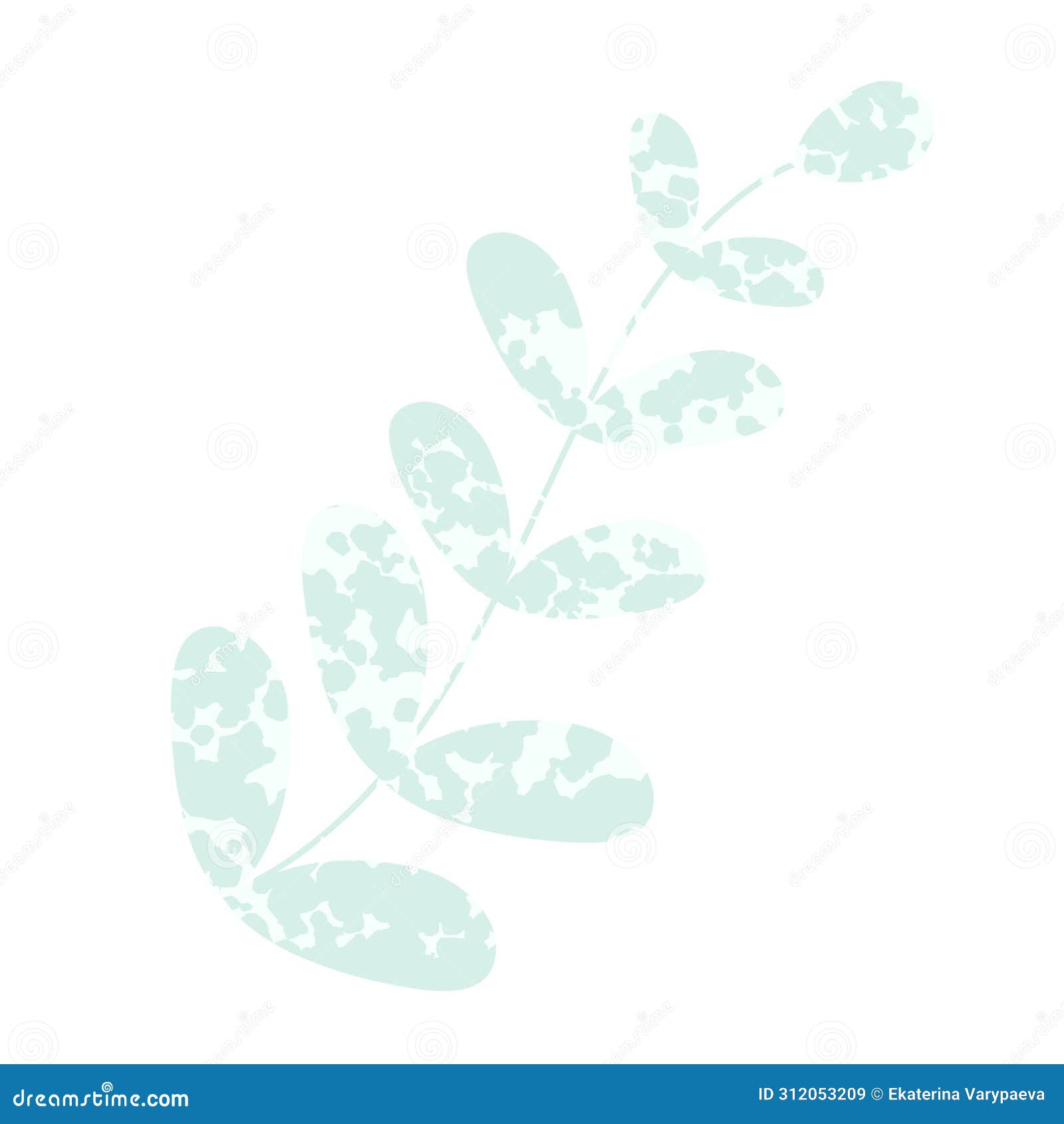 Simple Branch with Texture Isolated on White Background. Template for ...