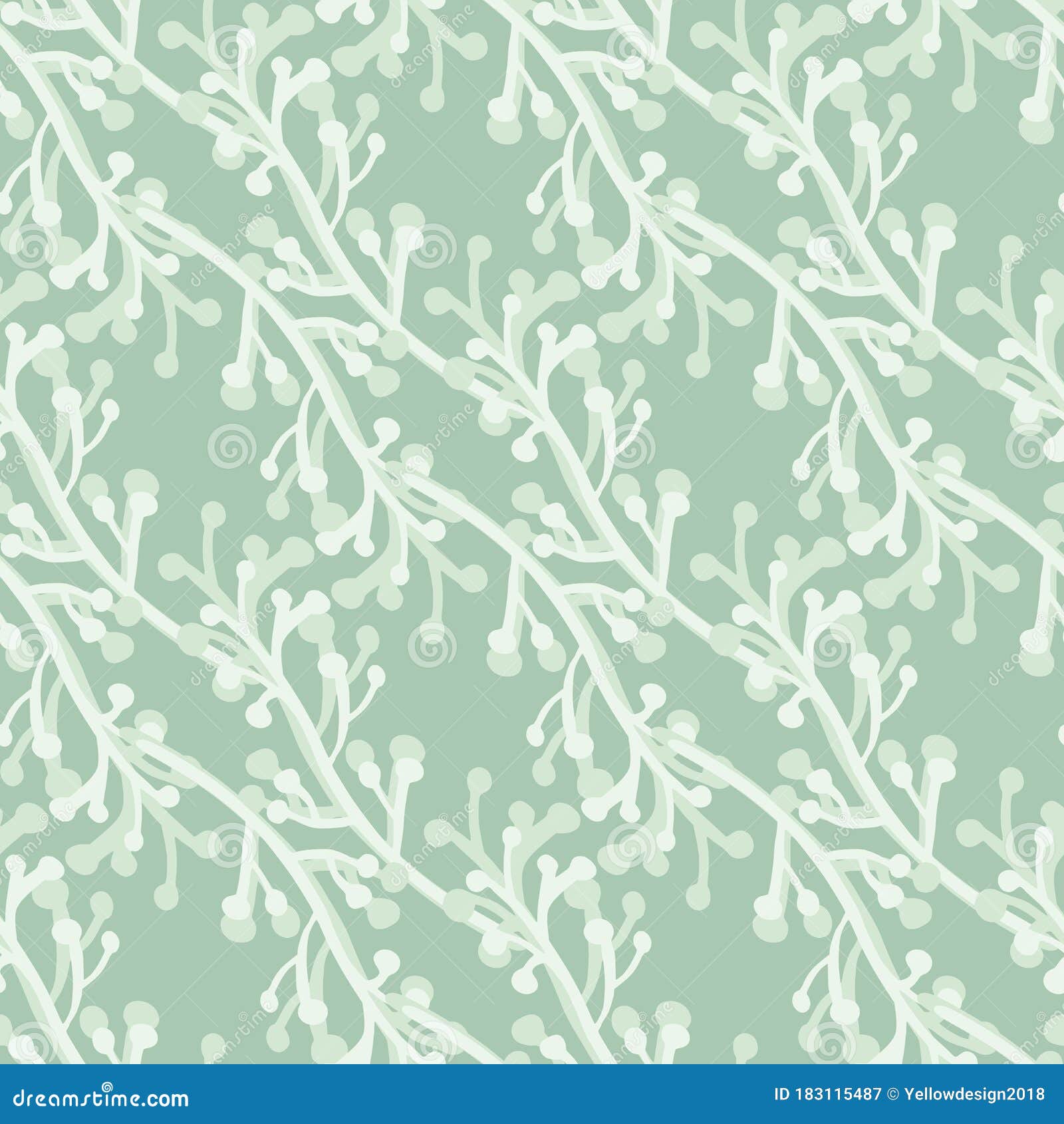 Simple Branches Seamless Pattern in Vintage Style. Vintage Rustic with ...