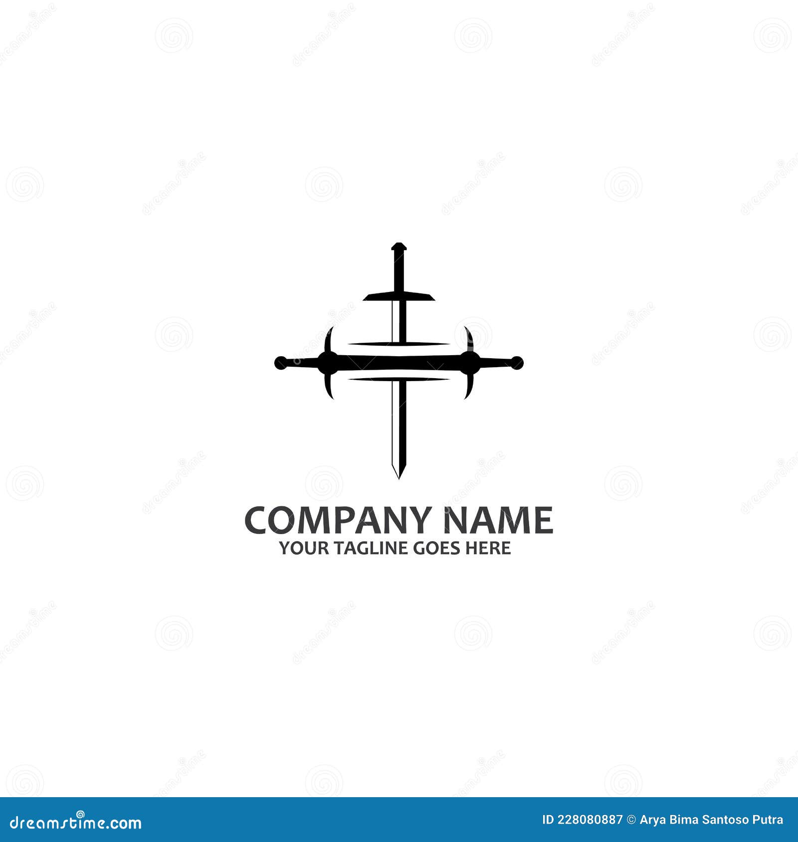 Simple Brave Sword Vector Logo Stock Vector - Illustration of ...