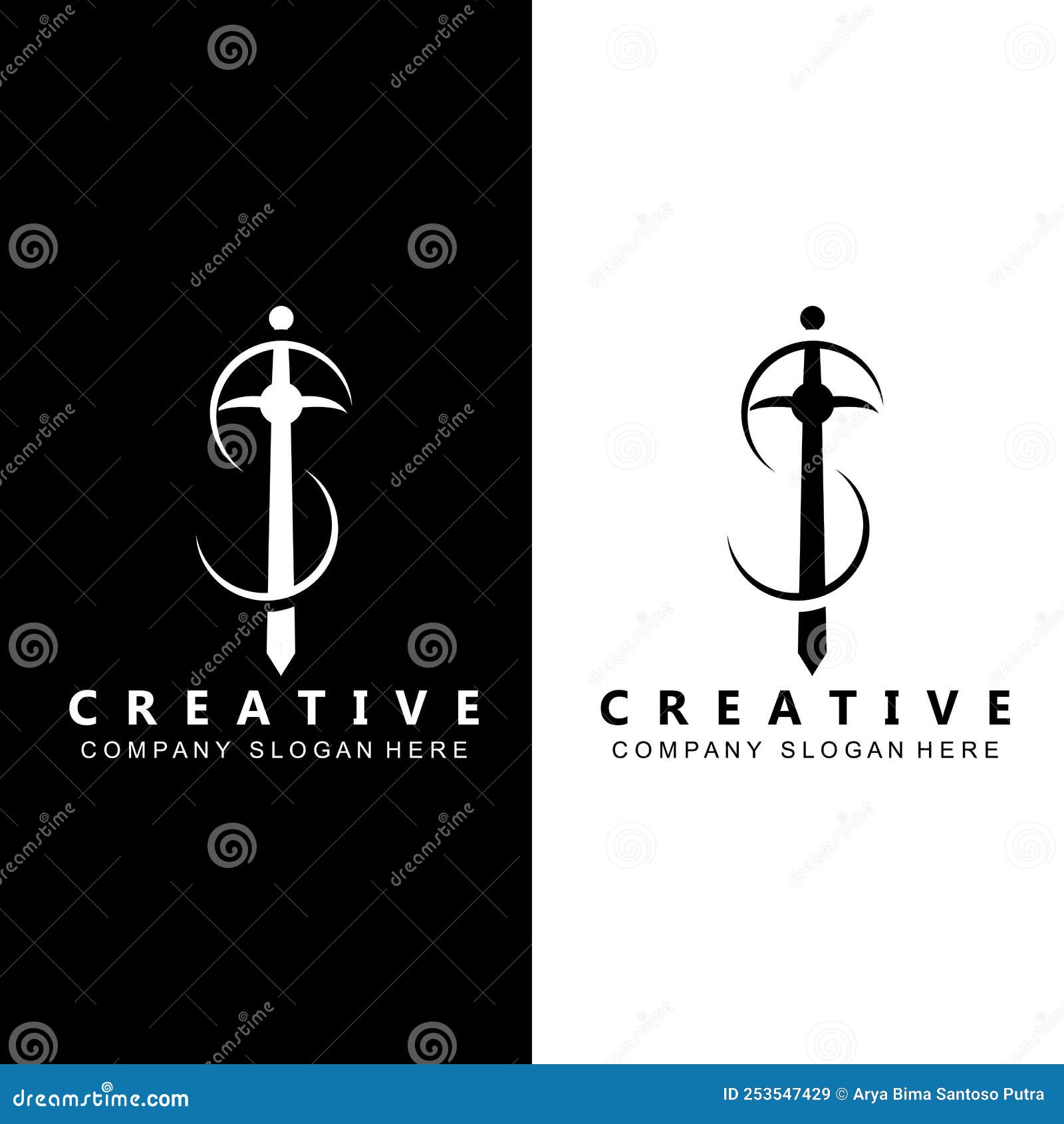 Simple Brave Sword Vector Logo Stock Vector - Illustration of black ...