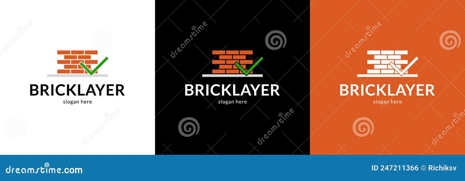 Simple bricklayer logo stock vector. Illustration of build - 247211366