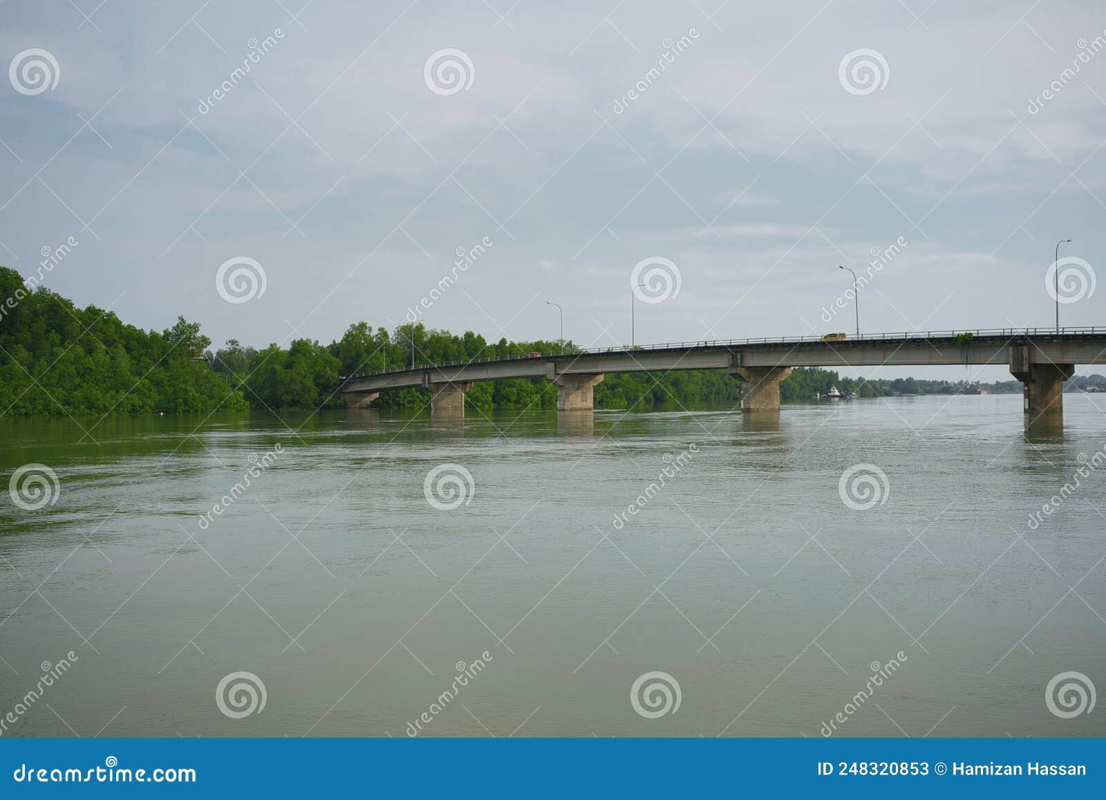 Simple bridge across river stock image. Image of outdoor - 248320853