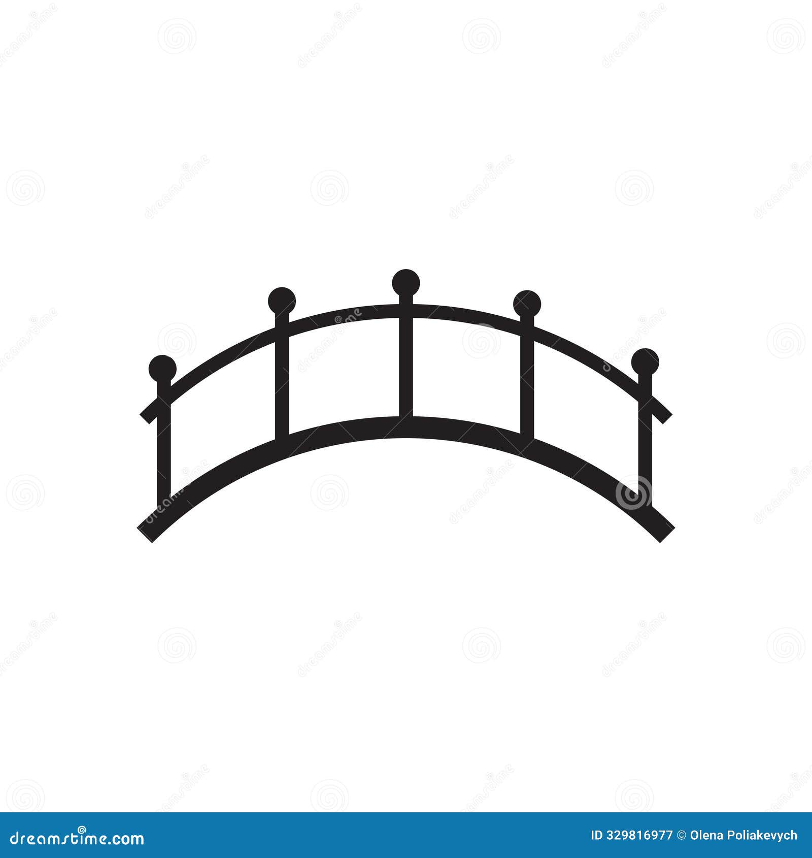 Simple Bridge Icon. Arched Black Structure. Minimalist Vector Art ...