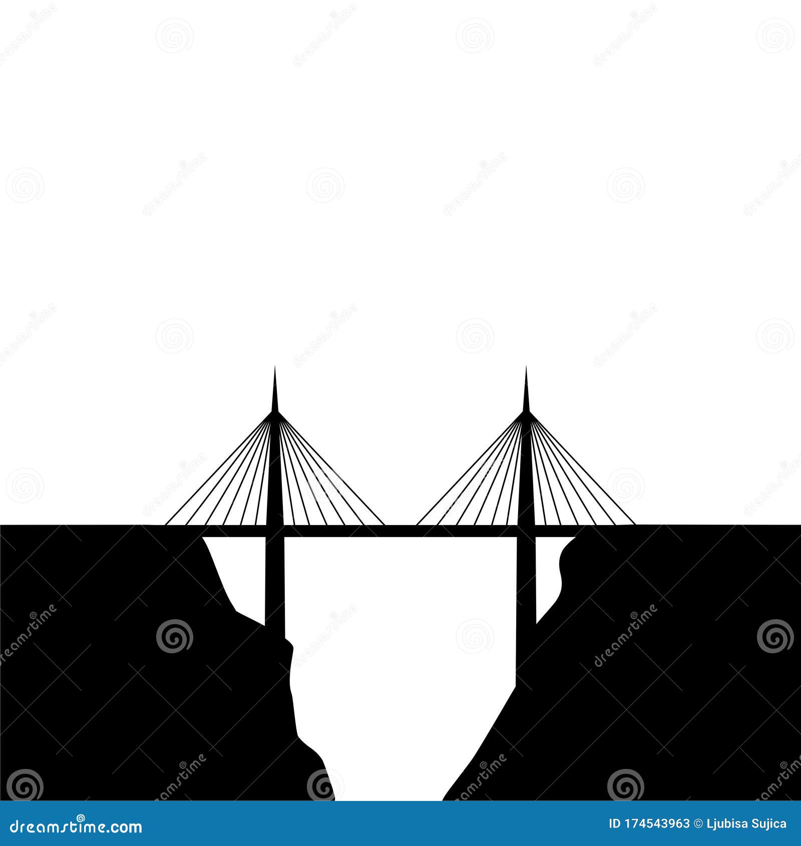 Simple Bridge Icon Isolated on White Background Stock Illustration ...