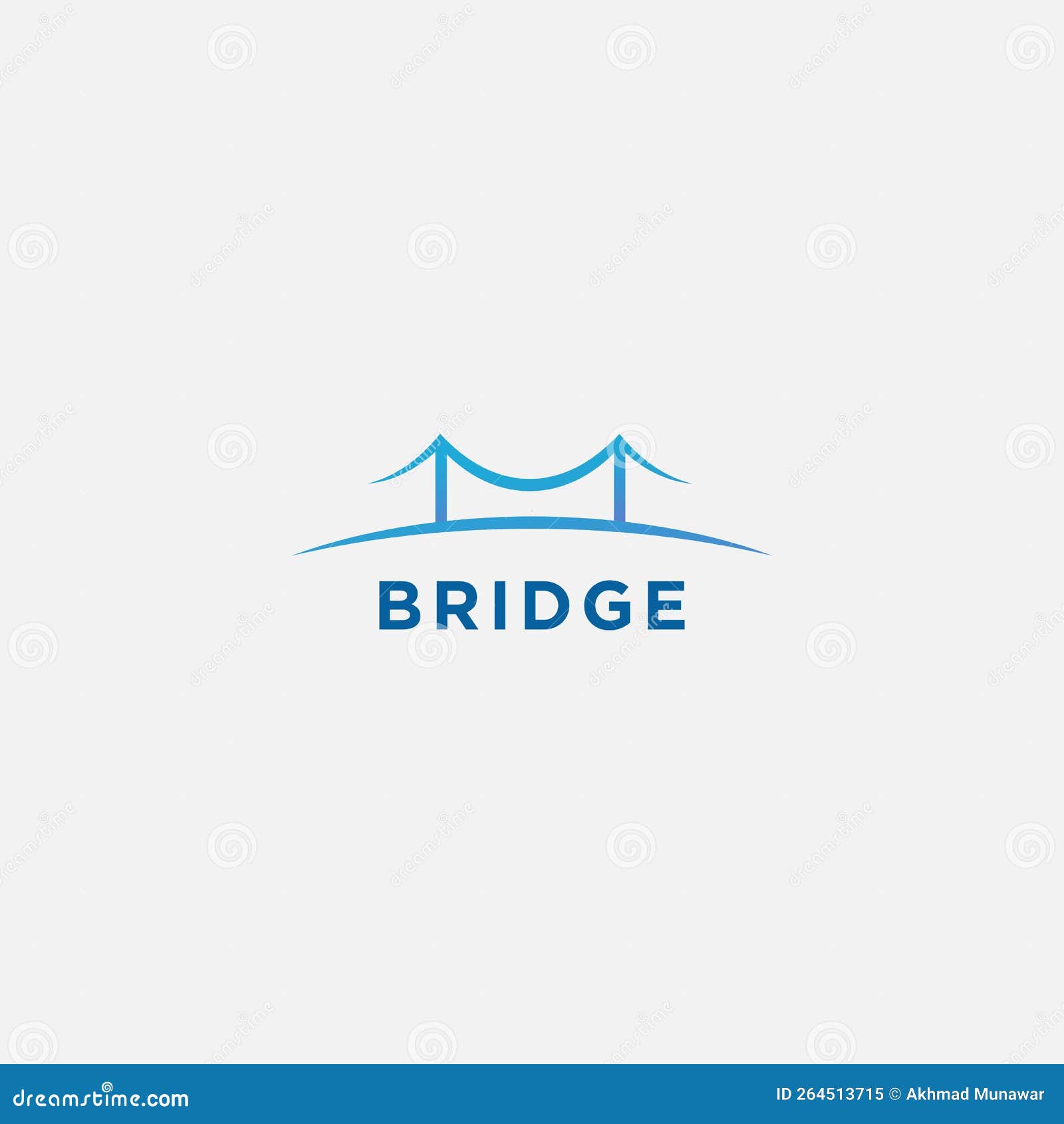 Simple Bridge Logo Design Line Architecture Art Modern Stock Vector ...