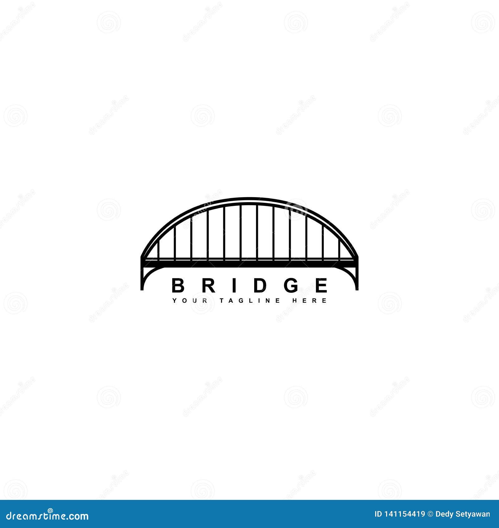 Simple bridge logo design stock vector. Illustration of line - 141154419