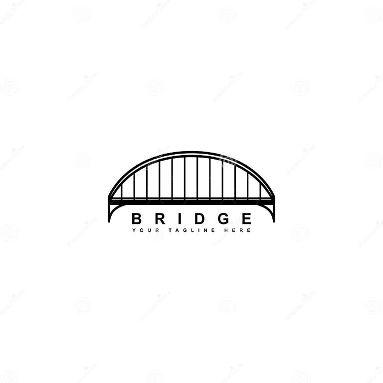 Simple bridge logo design stock vector. Illustration of line - 141154419